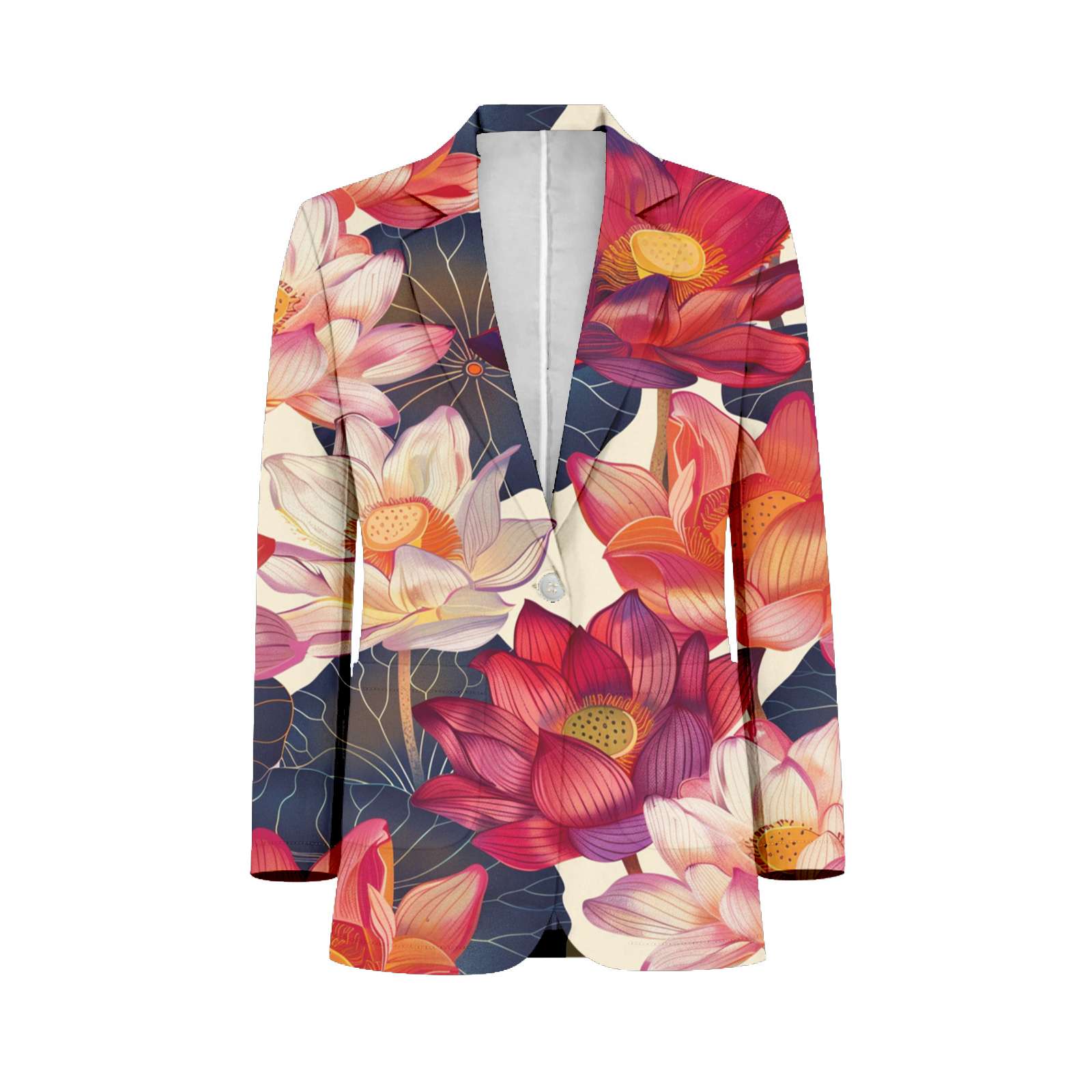 Lotus Flowers Nelumbo Nucifera Mens Suits Shawl Collar Slim Fit Suit ...
