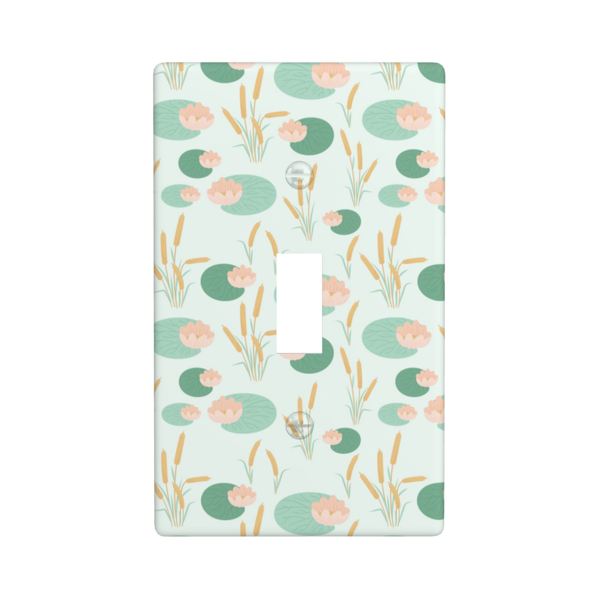 Lotus Flowers Pattern Single Toggle Light Switch Plate Decorative Wall ...