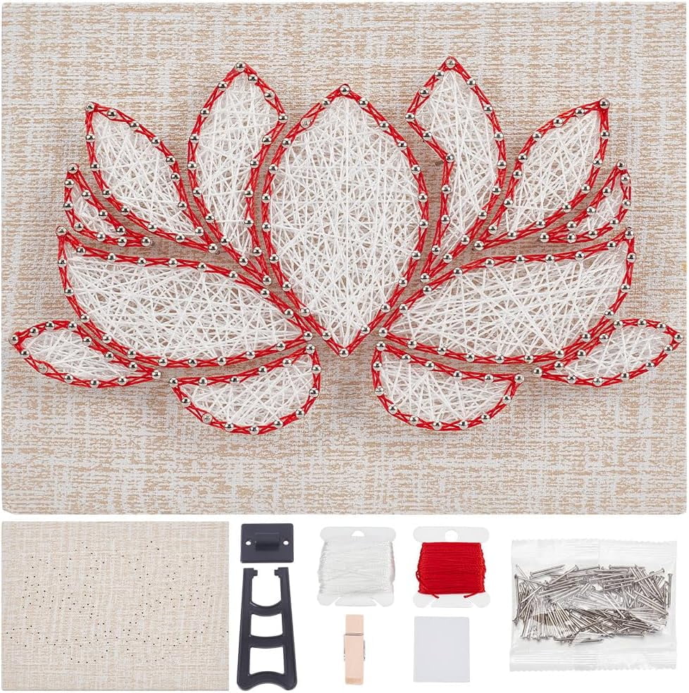 Lotus Flowers String Art Kit for Adults 9x6.2 inches Modern Floral Wall ...