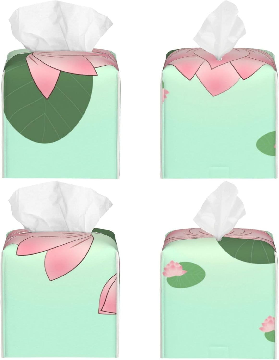 Lotus Flowers Waiting To Bloom Leather Tissue Box Cover - Foldable And ...