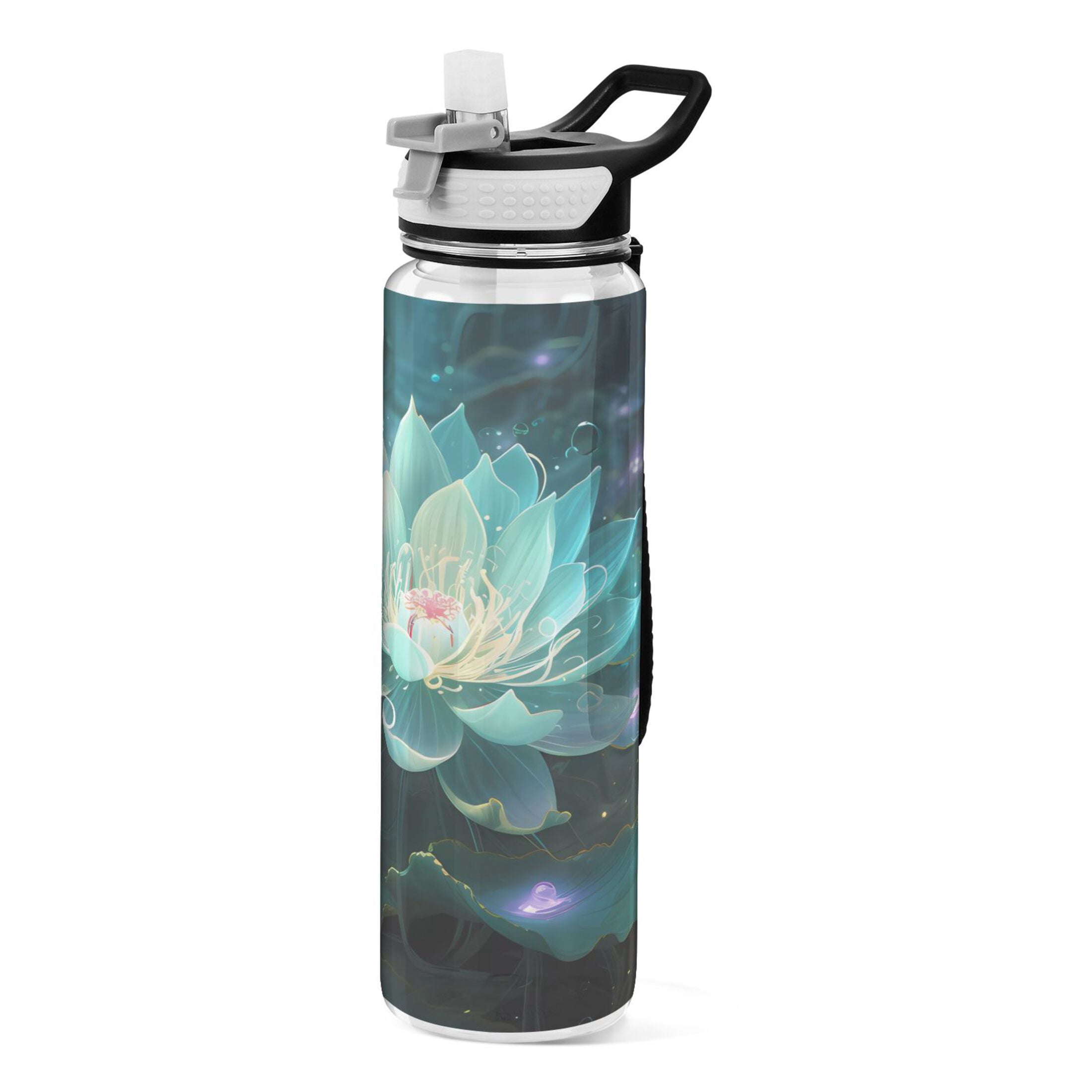 Lotus Flowers on Water 32oz Water Bottles with Straw Tritan Leakproof ...