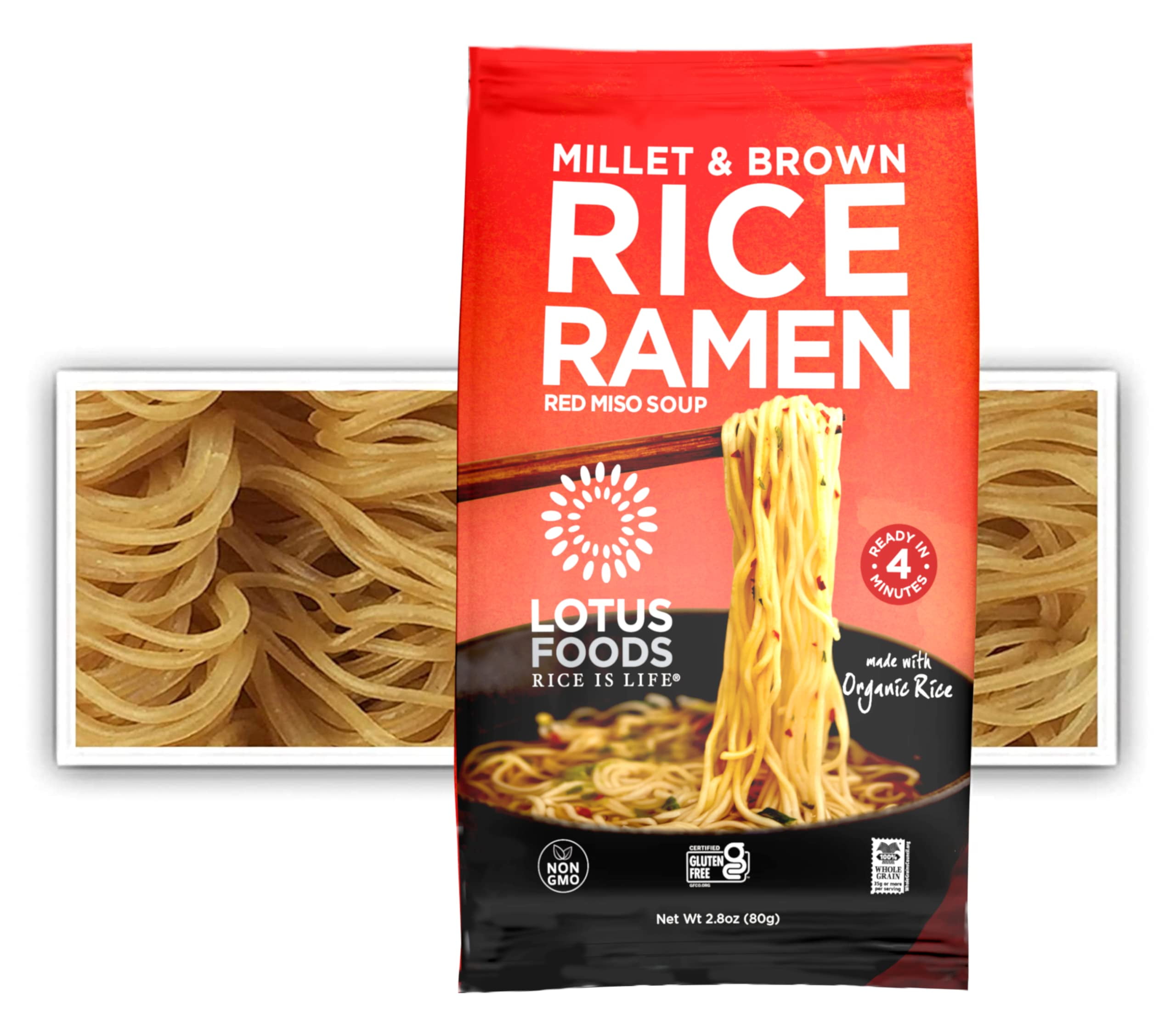 Lotus Foods Bulk Food Organic Millet & Brown Rice Ramen Noodles with ...
