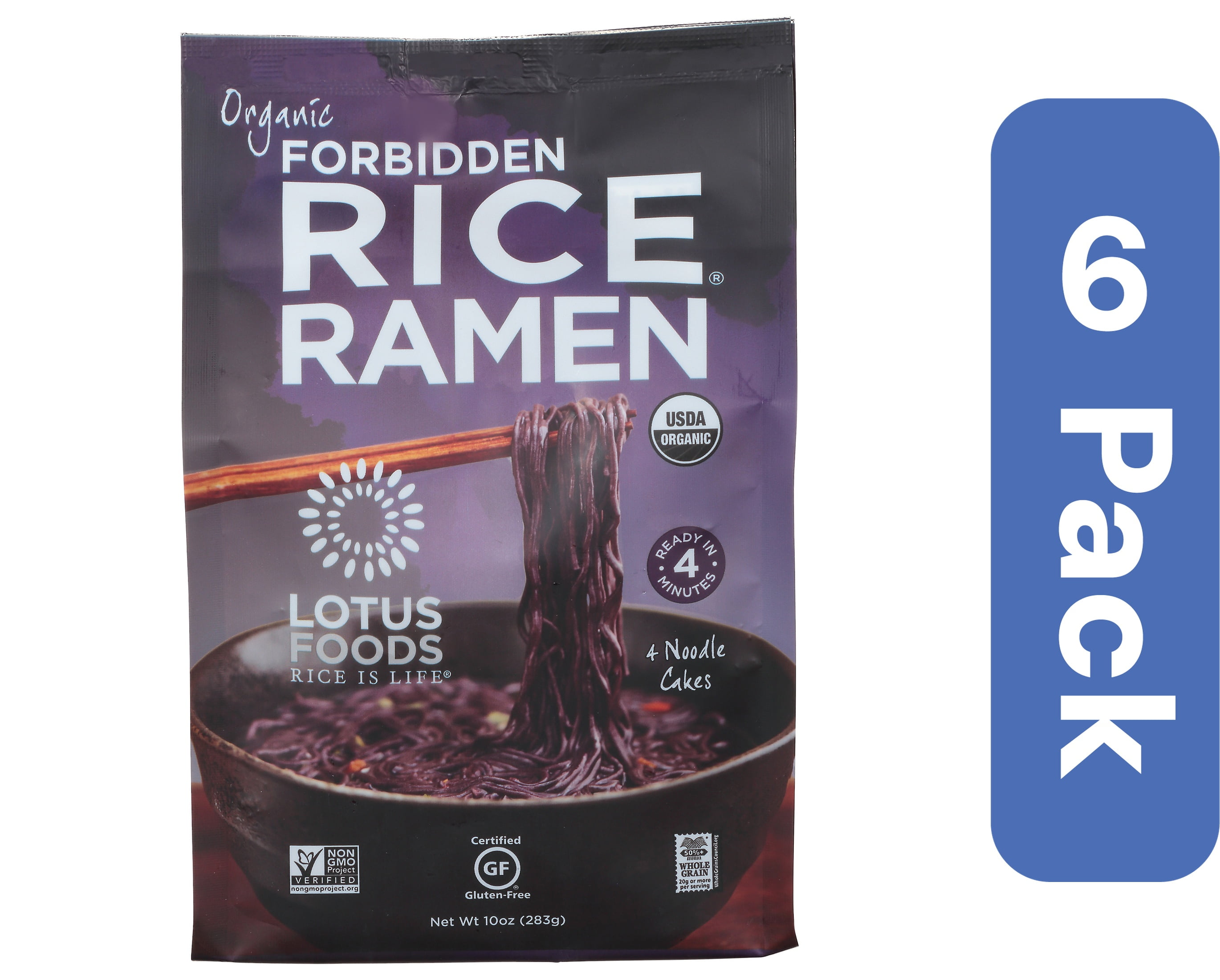 Lotus Foods Forbidden Organic Rice Ramen 4-Pack 10 oz (Pack of 6 ...