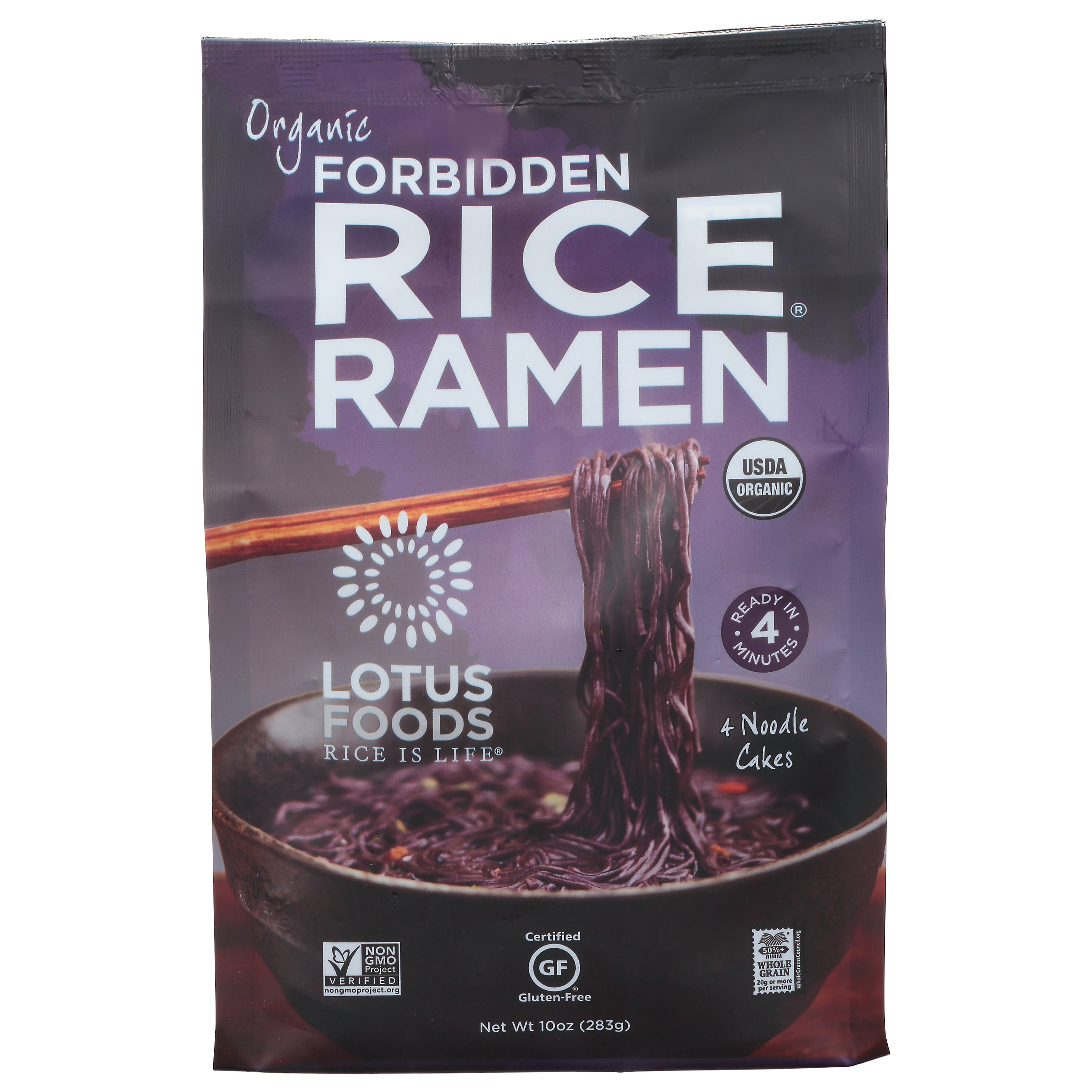 Lotus Foods Forbidden Organic Rice Ramen 4-Pack 10 oz (Pack of 6 ...