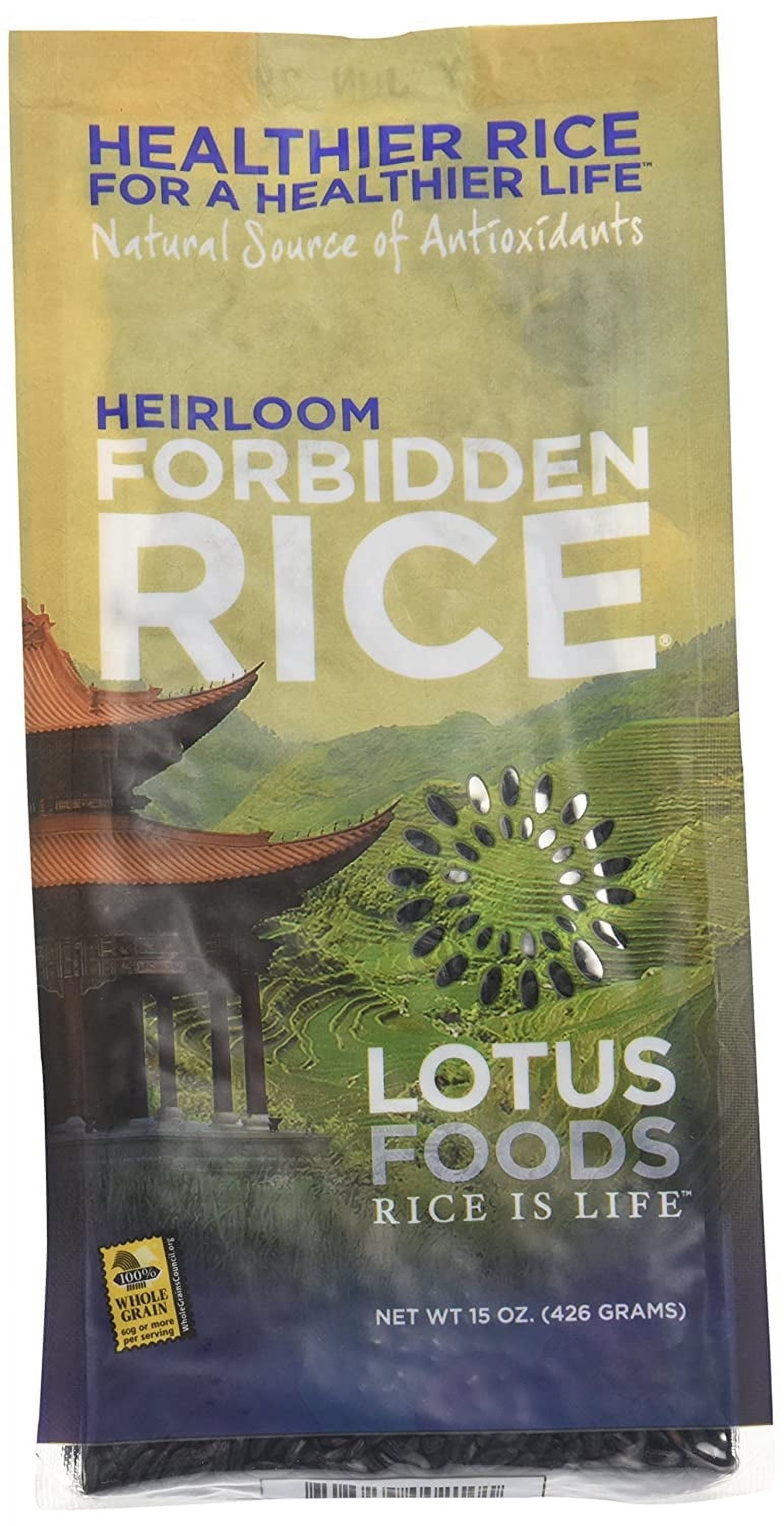 Lotus Foods Organic Heirloom Forbidden Whole Grain Black Rice 5oz (2 ...