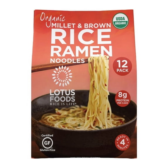 Lotus Foods, Organic Millet Brown Rice Ramen, 2.5 oz, 12-Count ...