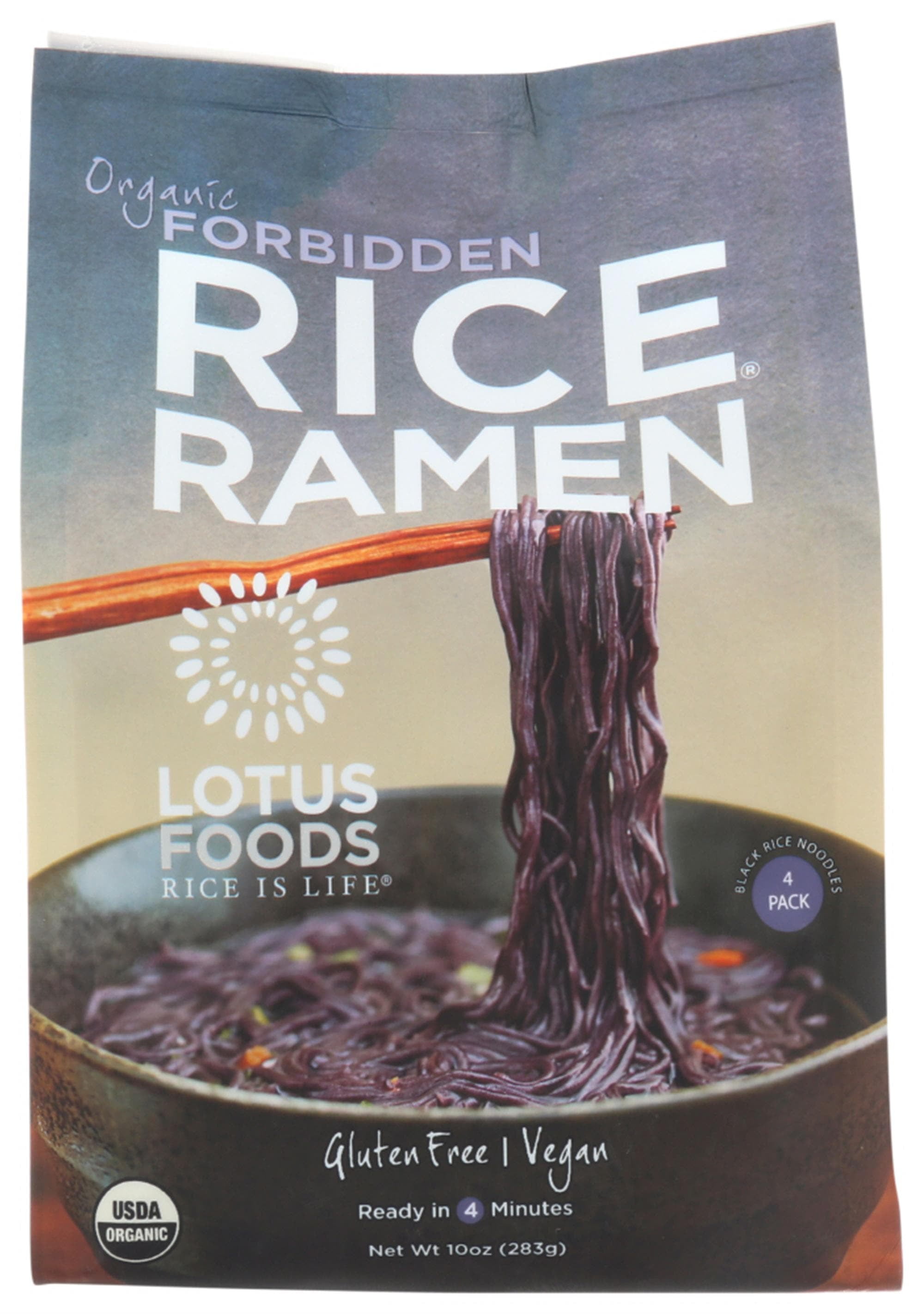 Lotus Foods Organic Rice Ramen Noodles Forbidden 4Pk, 10 Oz | Pack of 6 ...