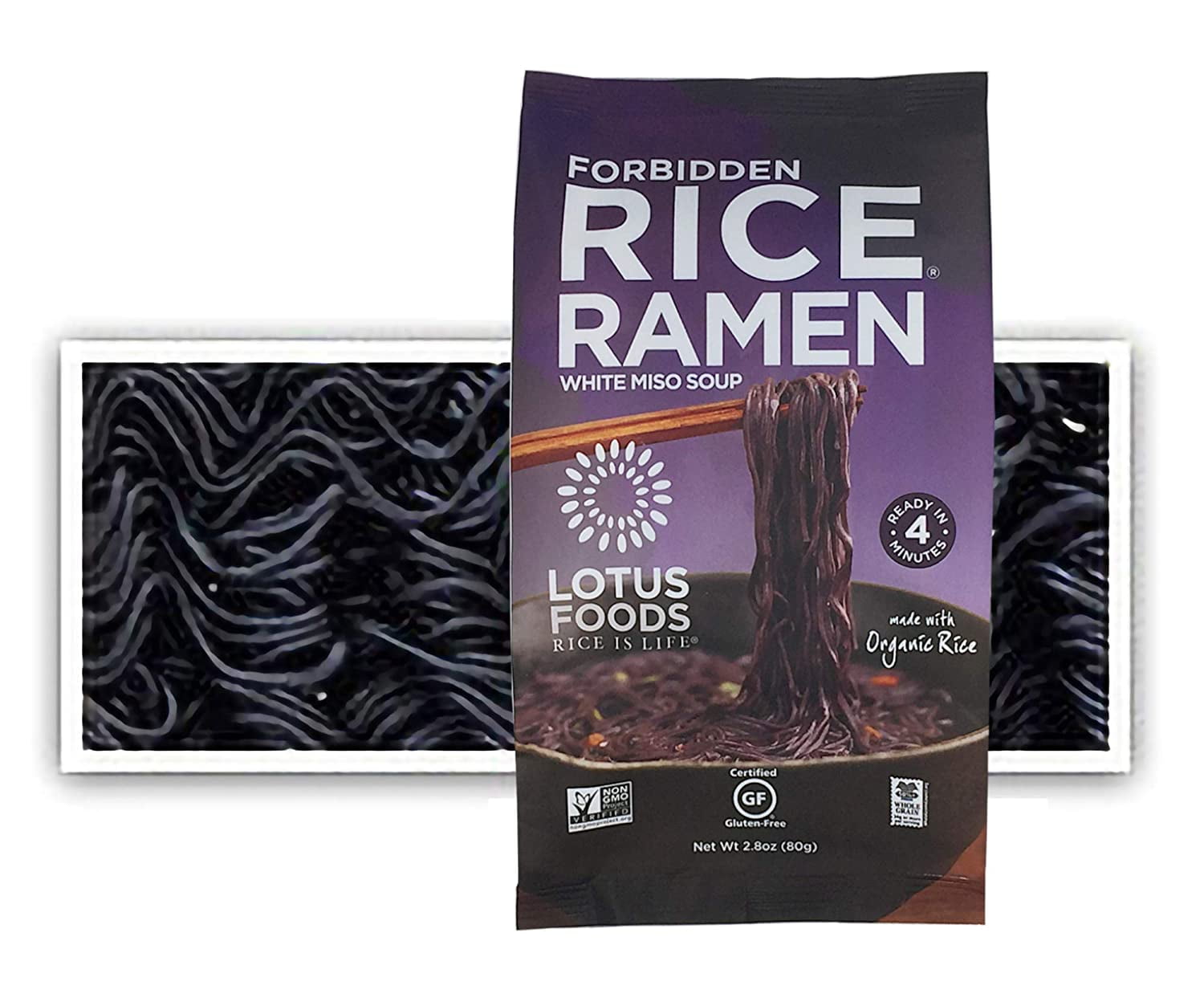 Lotus Foods Organic Rice Ramen With Miso Soup Forbidden 2.8 oz Pack of ...