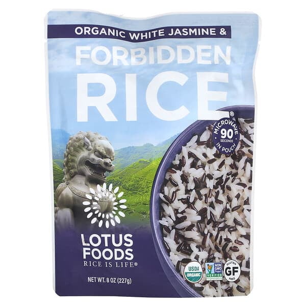Lotus Foods, Organic White Jasmine & Forbidden Rice, 8 oz Pack of 2 ...