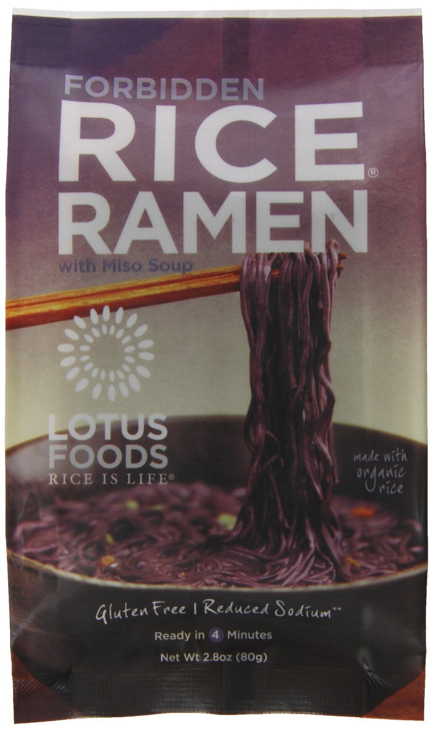 Lotus Foods Ramen Organic Forbidden Rice with Miso Soup 2.8 Oz | Pack ...