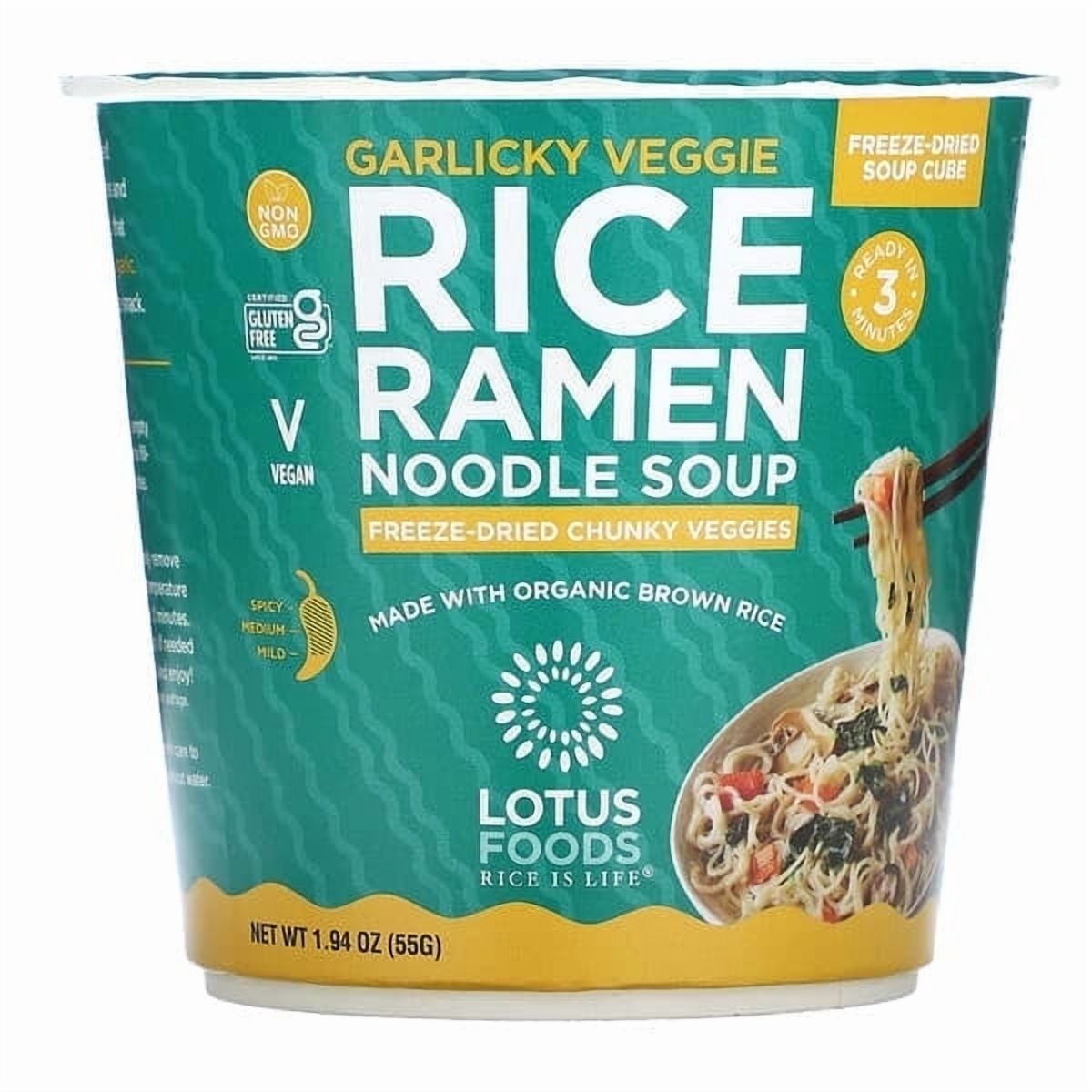 Lotus Foods, Rice Ramen Noodle Soup, Garlicky Veggie, 1.94 oz Pack of 4 ...