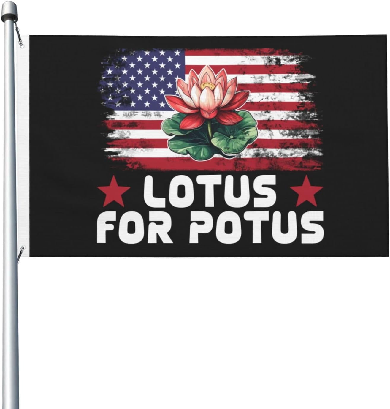 Lotus For Potus Kamala Harris 2024 3x5 Ft Double Sided Flag Polyester ...