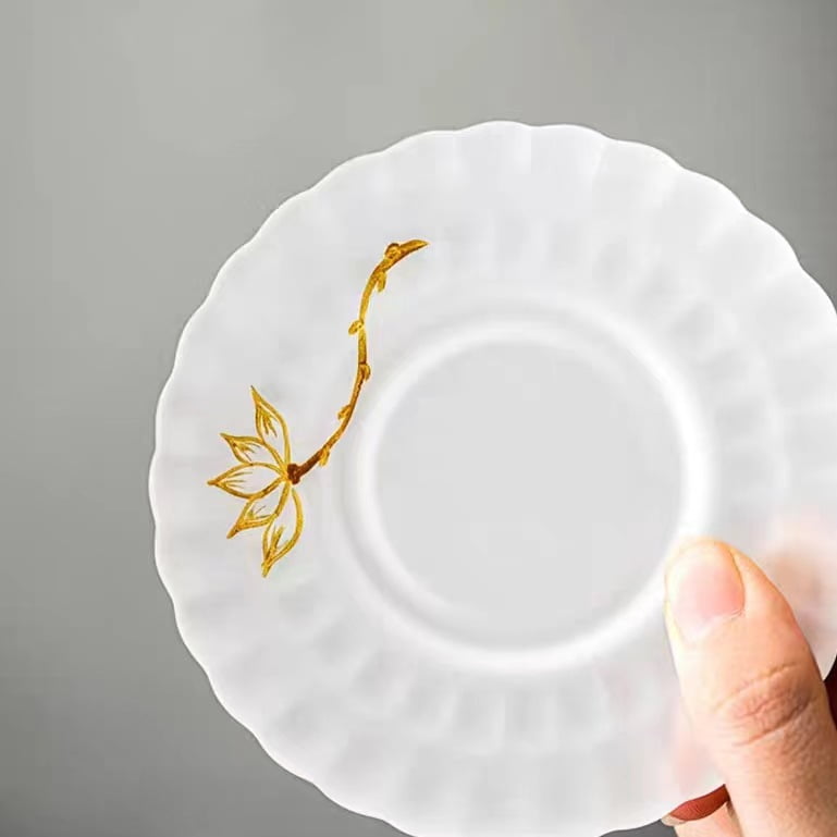 Lotus Hand Painted Good-looking Tea Set Suit Glass Colored Glaze Mild ...