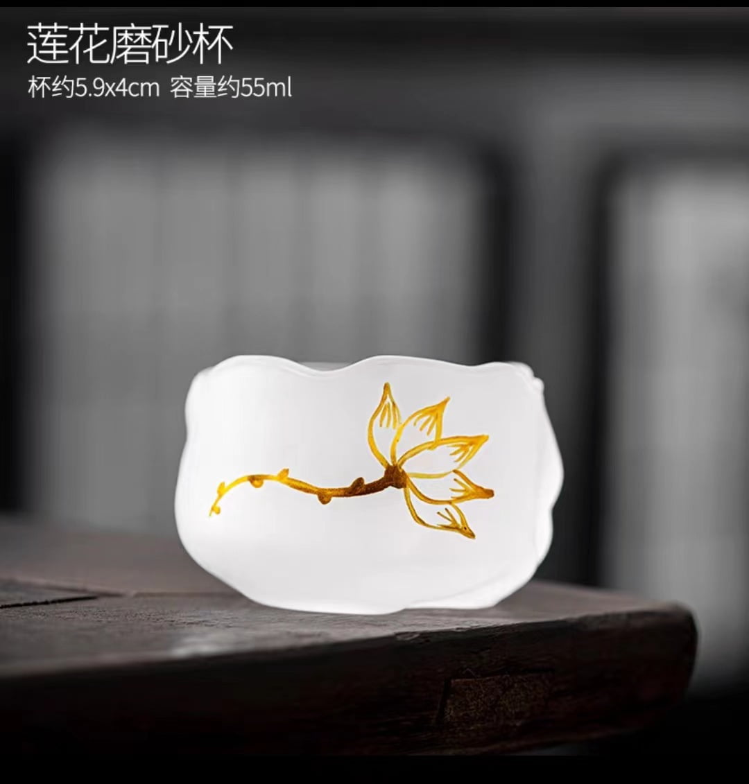 Lotus Hand Painted Good-looking Tea Set Suit Glass Colored Glaze Mild ...