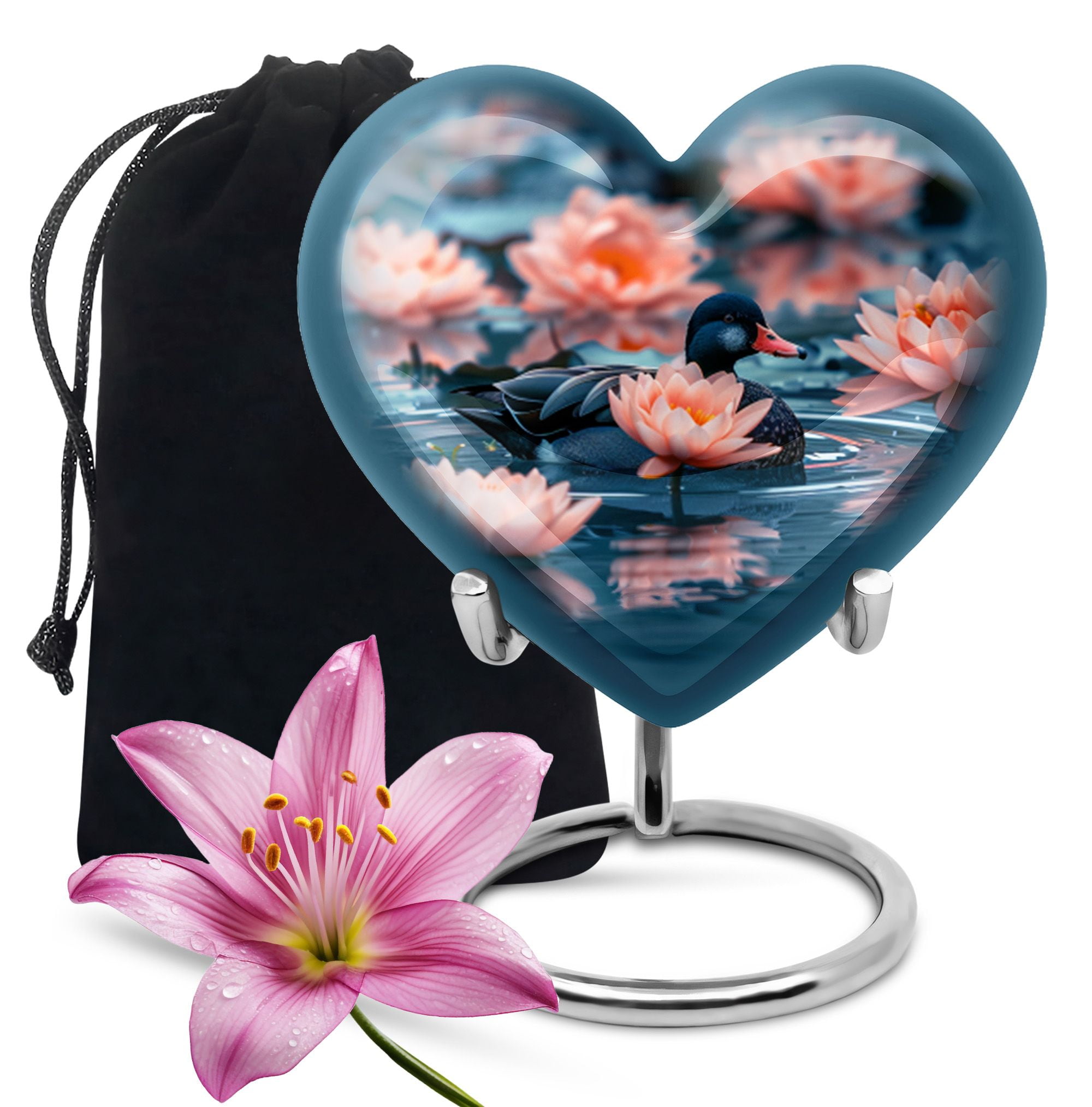 Lotus Haven Duck Metal Urns For Human Ashes, Heart Urns For Human Ashes ...