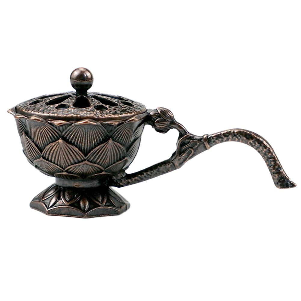 Lotus Incense Burner with Handle, Lotus Shaped Holder Fit for Home ...