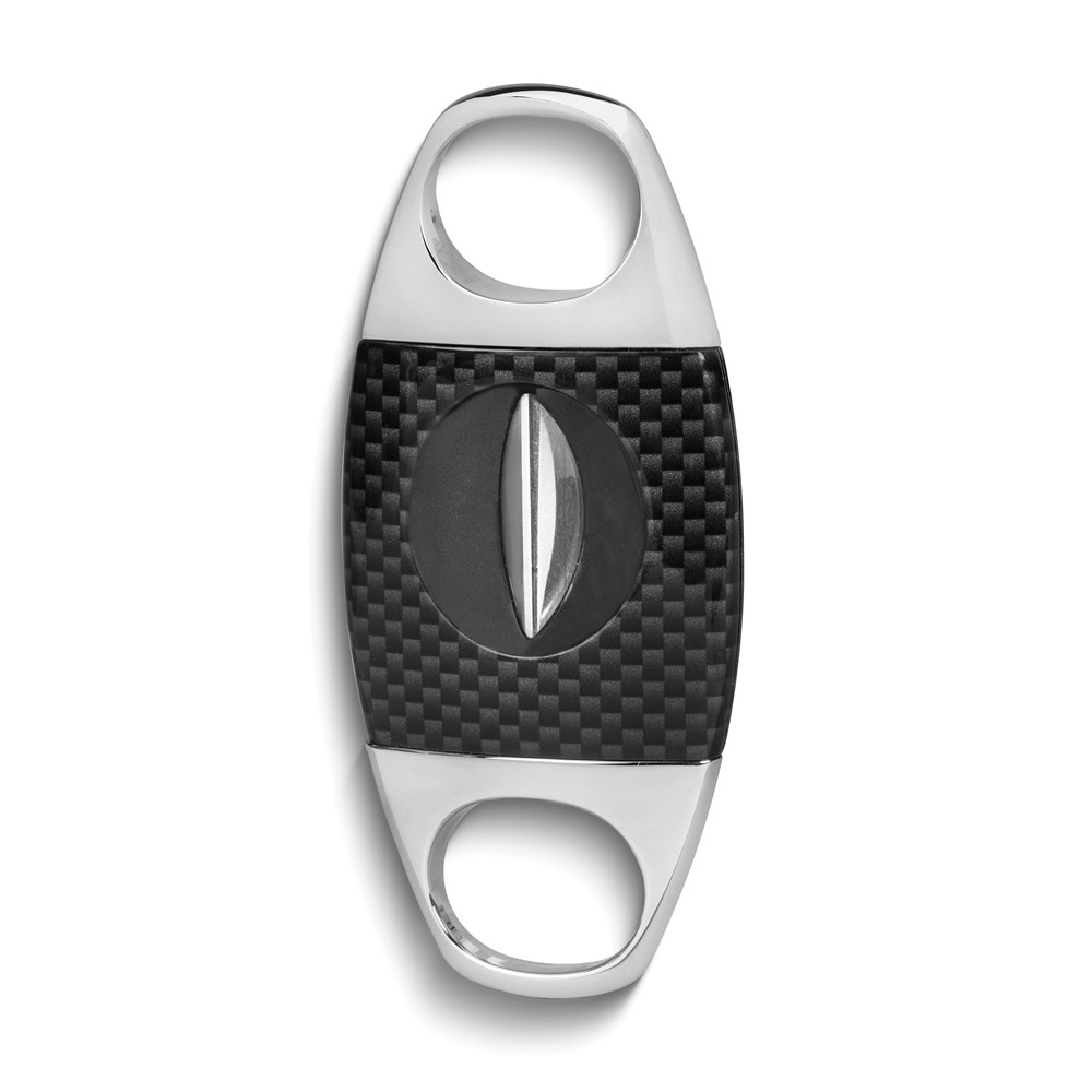 Lotus Jaws Black Carbon Fiber and Chrome 64-Ring Gauge Serrated V-Cut ...