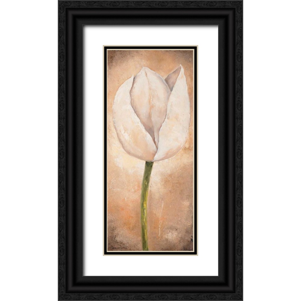 Lotus, Lenna 8x14 Black Ornate Wood Framed with Double Matting Museum ...