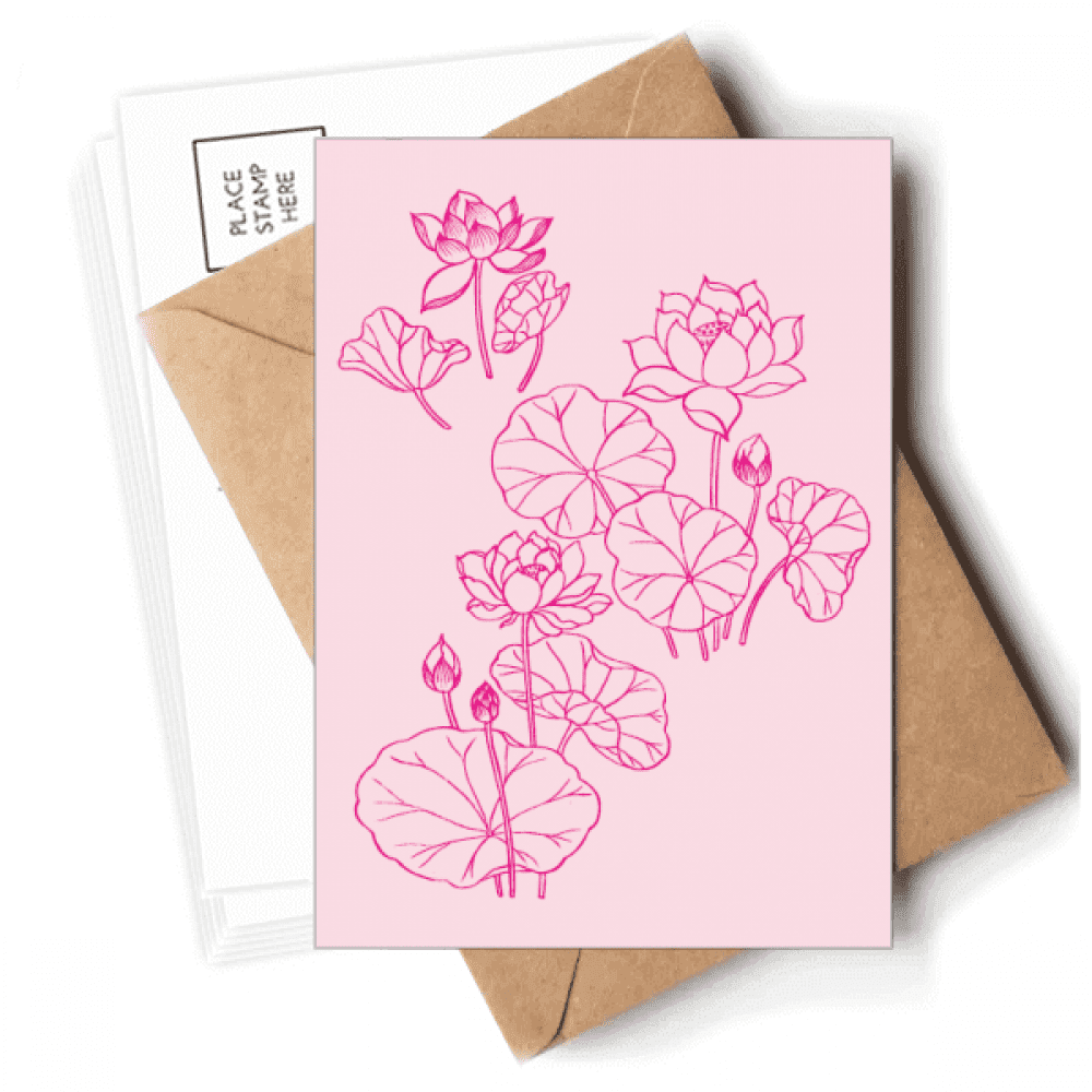Lotus Lotus Flower Flower Postcards Envelopes Blank Note Cards Mailing ...