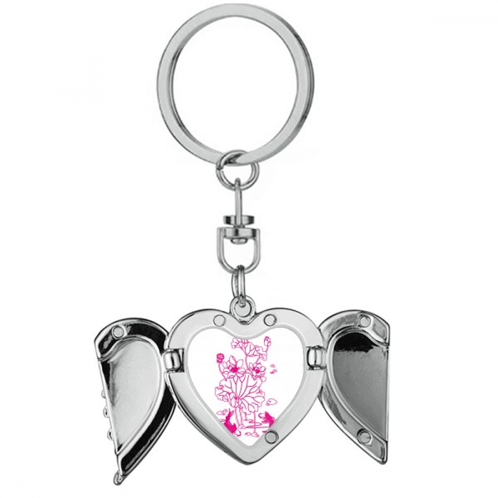 Lotus Lotus Flower Lotus Root Fish Water Heart Angel Wing Key Chain ...