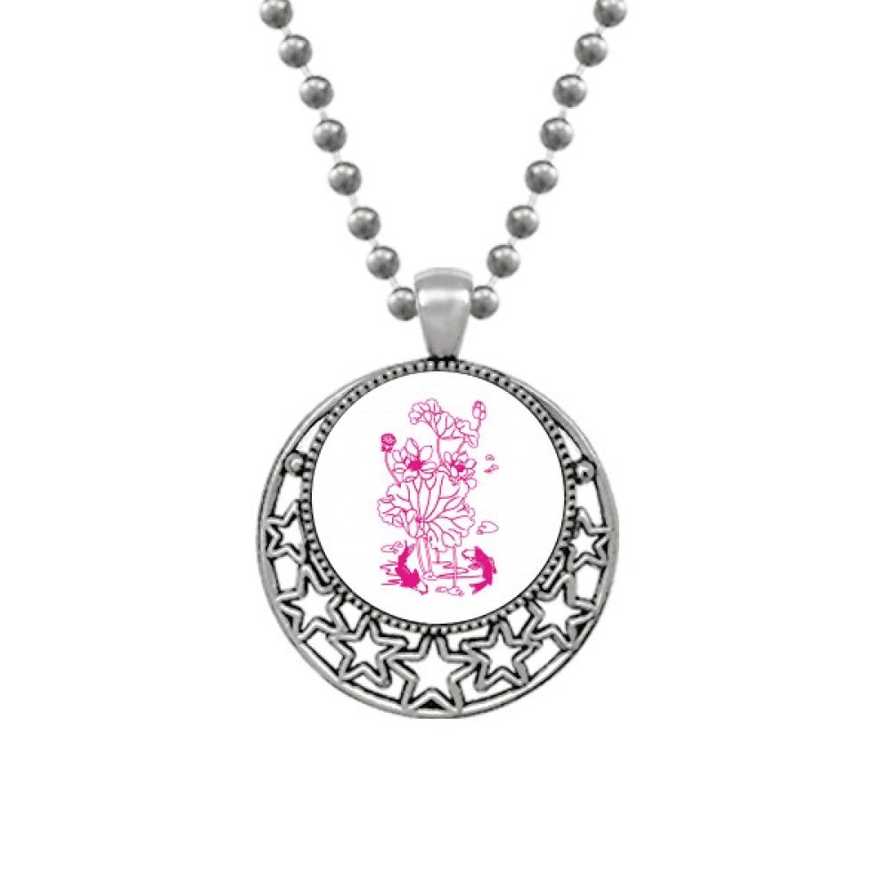 Lotus Lotus Flower Lotus Root Fish Water Necklaces Pendant Retro Moon ...