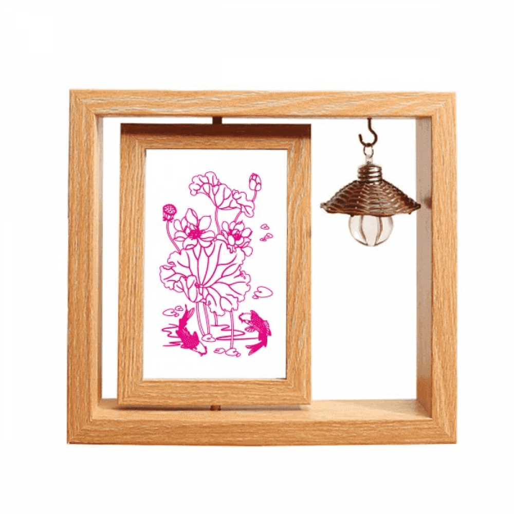 Lotus Lotus Flower Lotus Root Fish Water Wooden Rotating Picture Photo ...