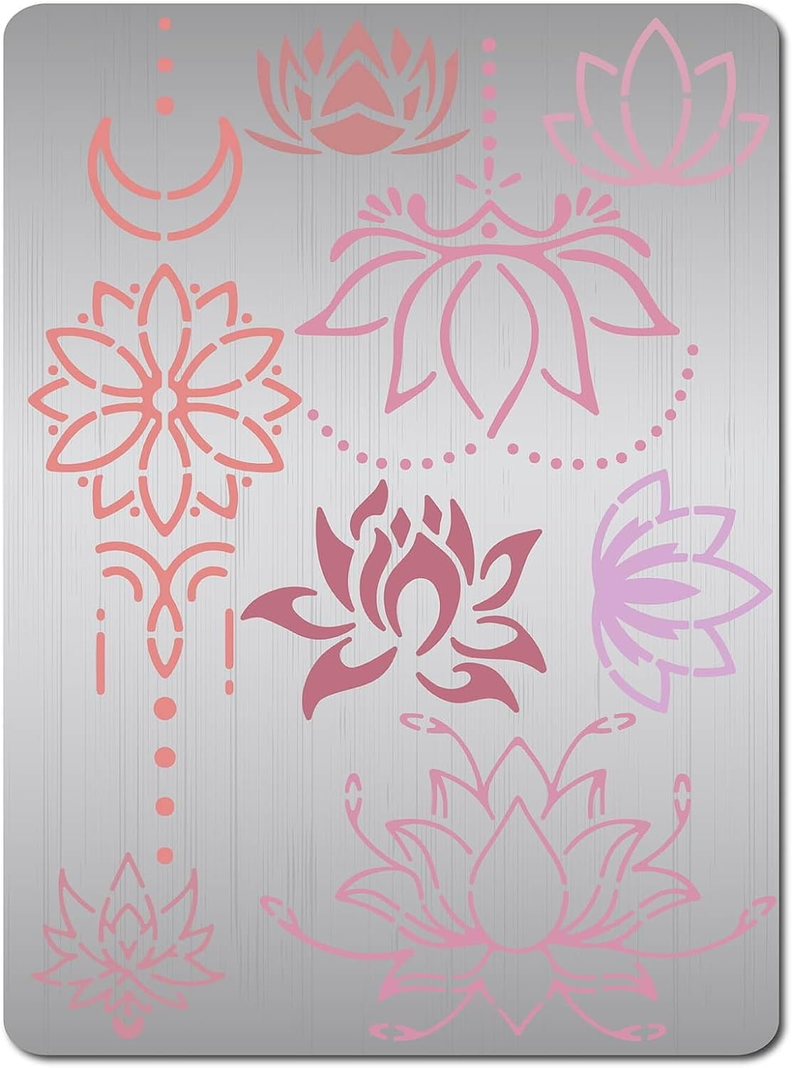 Lotus Metal Stencil Flower Pattern Reusable Stainless Steel Template ...