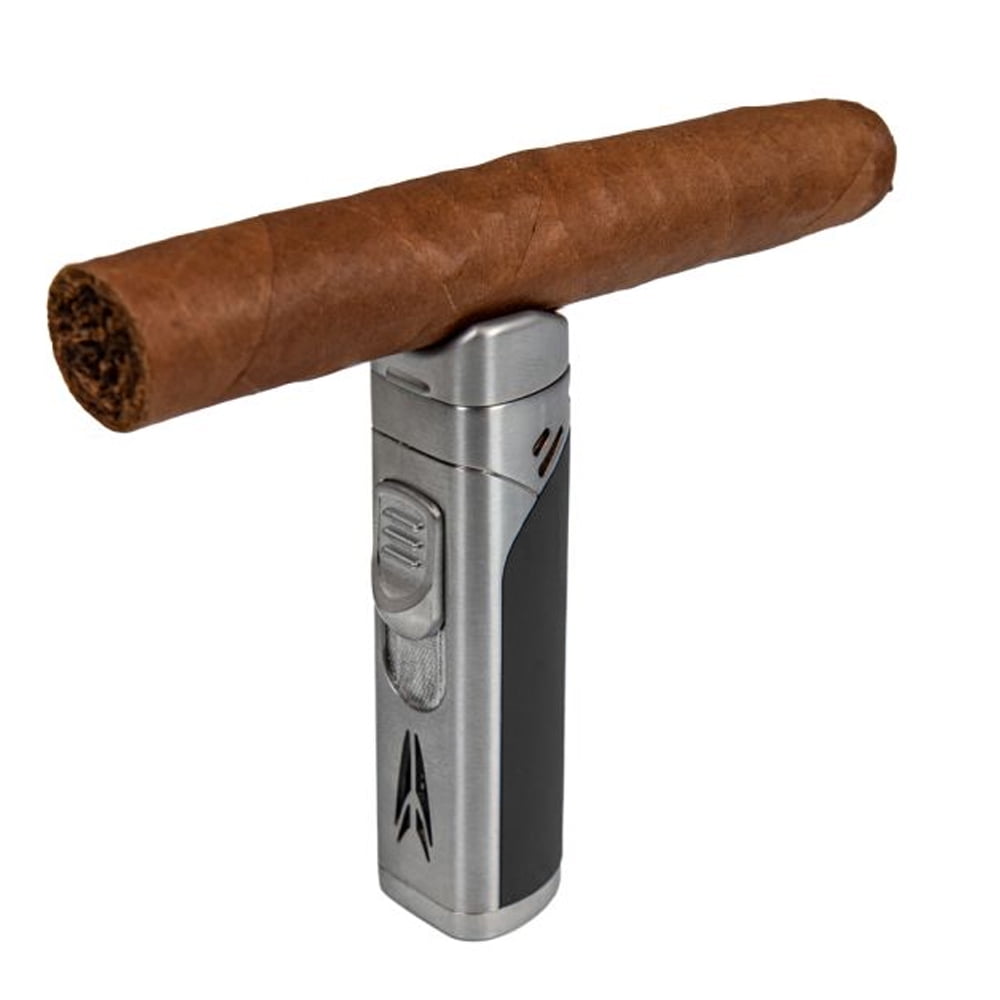 Lotus Monarch Quad Torch Lighter with Cutter - Chrome/Black - Walmart.com