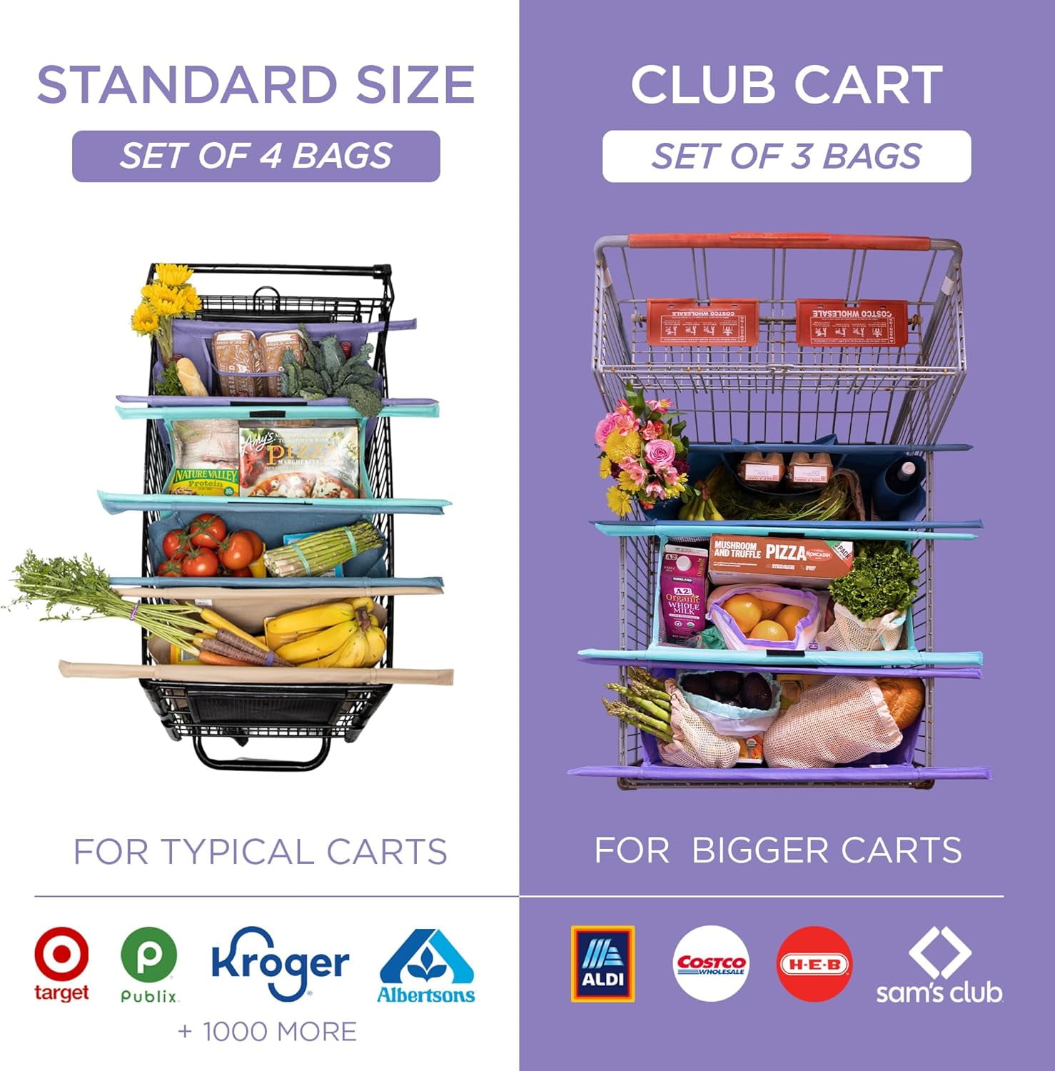Lotus Original Trolley Reusable Shopping Bags (4-Pack) – Detachable ...