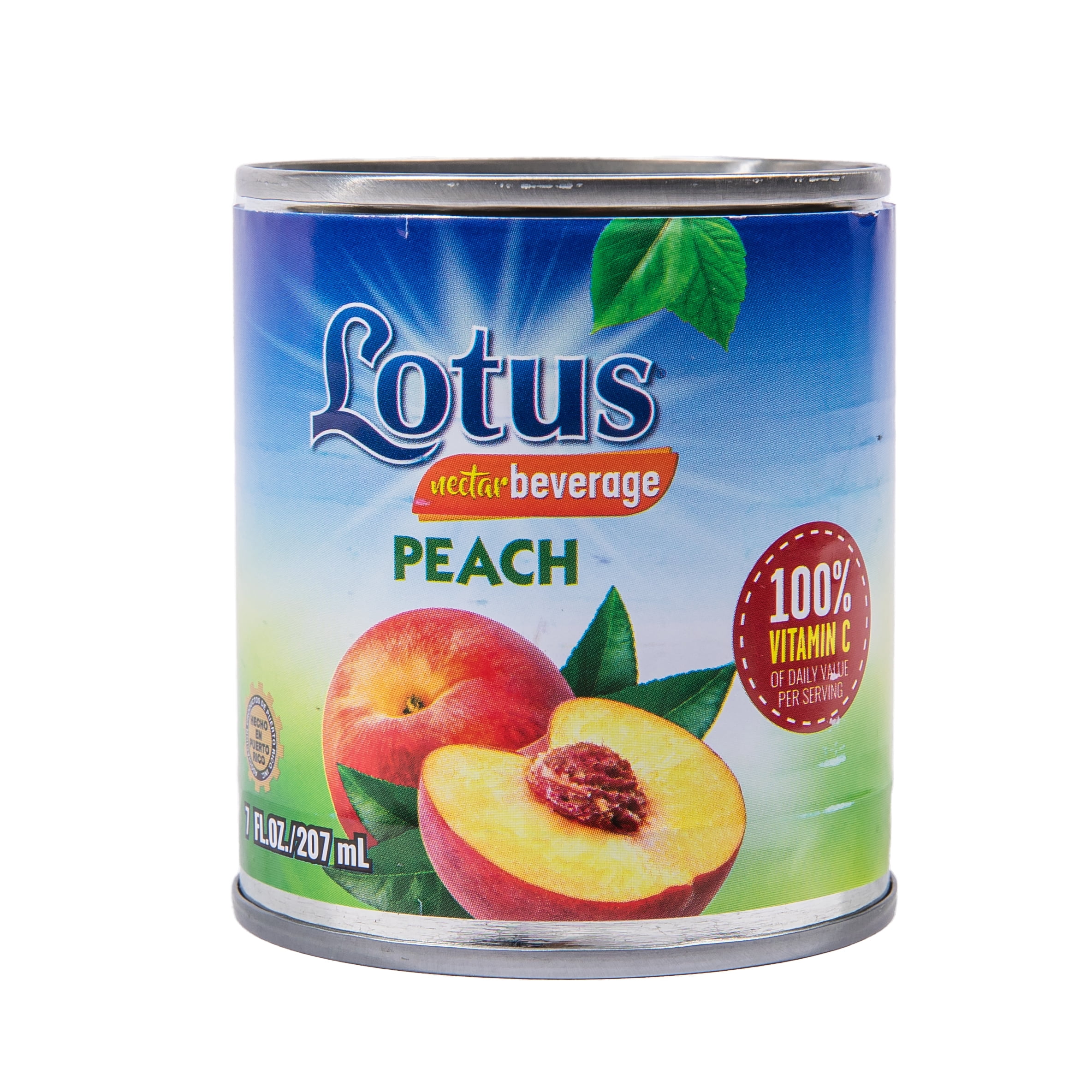Lotus Peach Nectar Beverage, 100% Vitamin C, Shelf Stable Can 7.1 fl oz ...