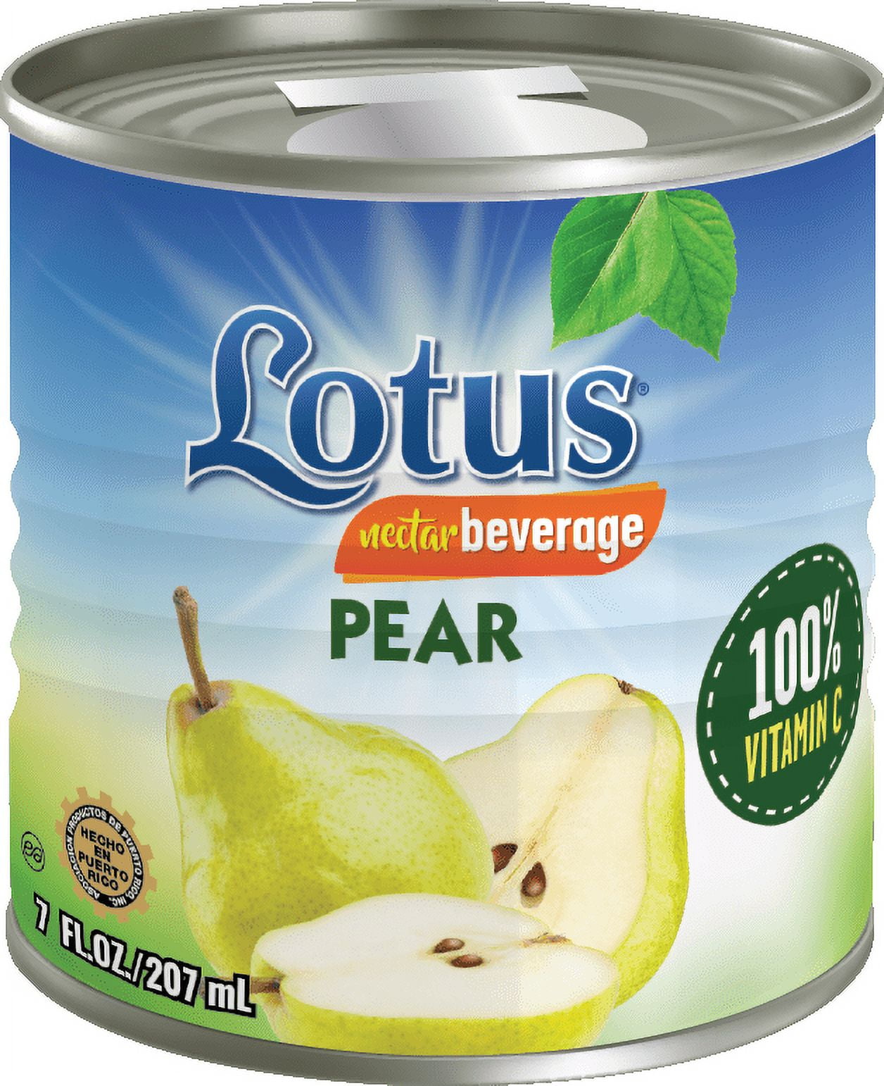 Lotus Pear Nectar Beverage, 100% Vitamin C, Shelf Stable Can 7.1 fl oz ...