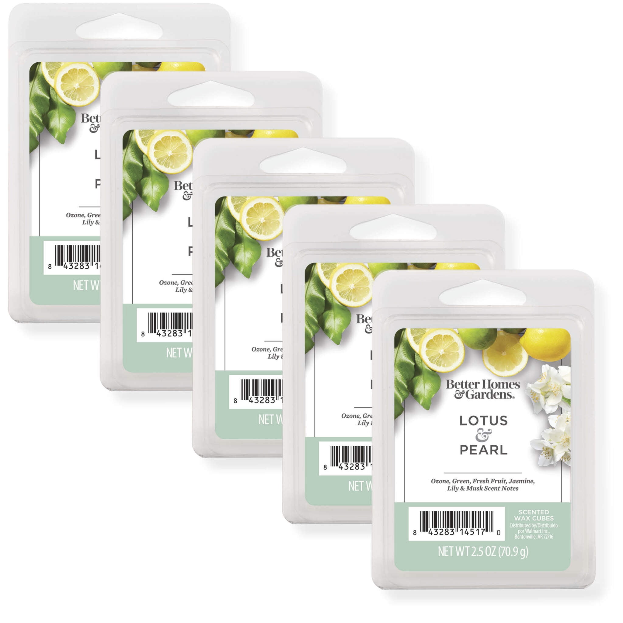 Lotus & Pearl Scented Wax Melts, Better Homes & Gardens, 2.5 oz (5-Pack ...
