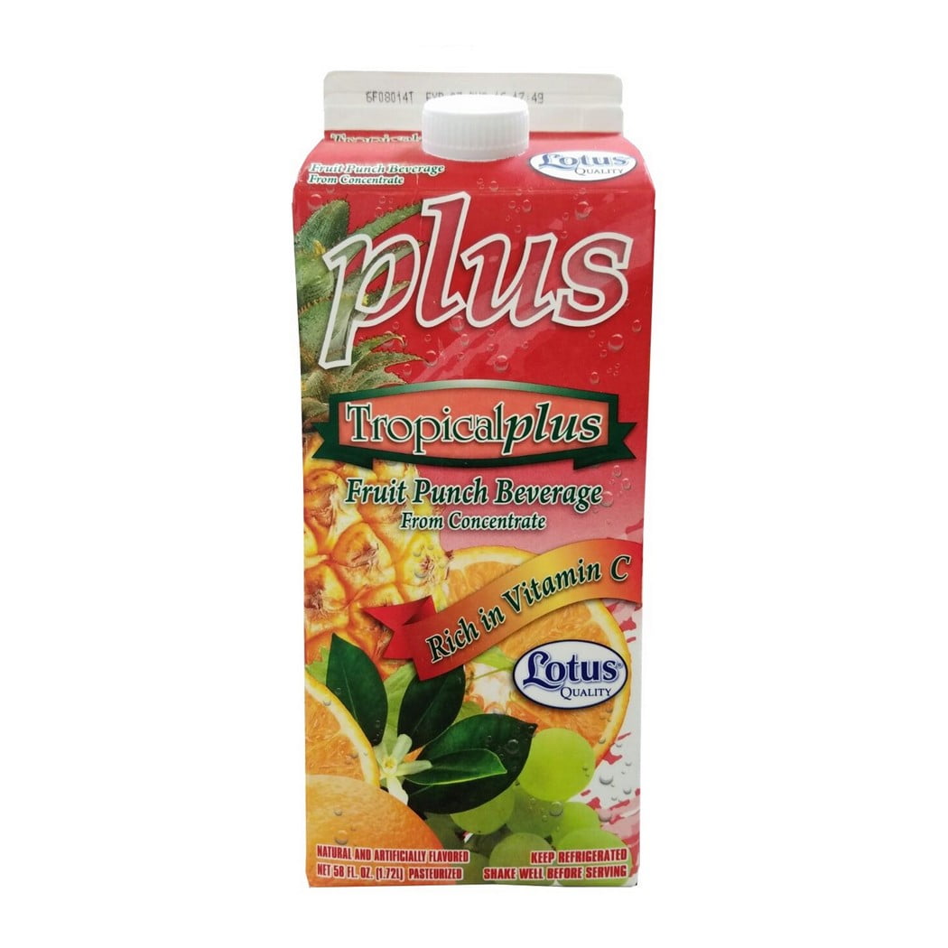 Lotus Plus Fruit Punch Juice Beverage, Rich in Vitamin C, Lotus Quality, 58 fl oz Carton ...