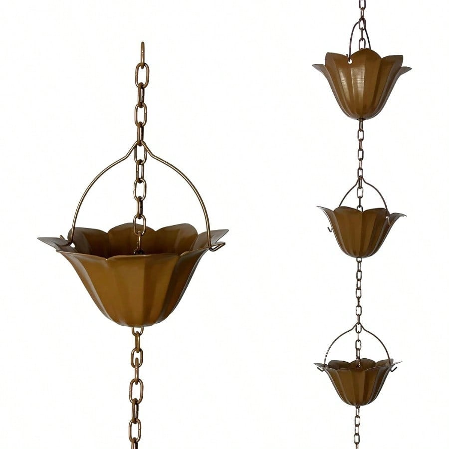 Lotus Rain Chain 6.5FT Rain Chain Gutters Adjustable Rain Catcher Chain ...