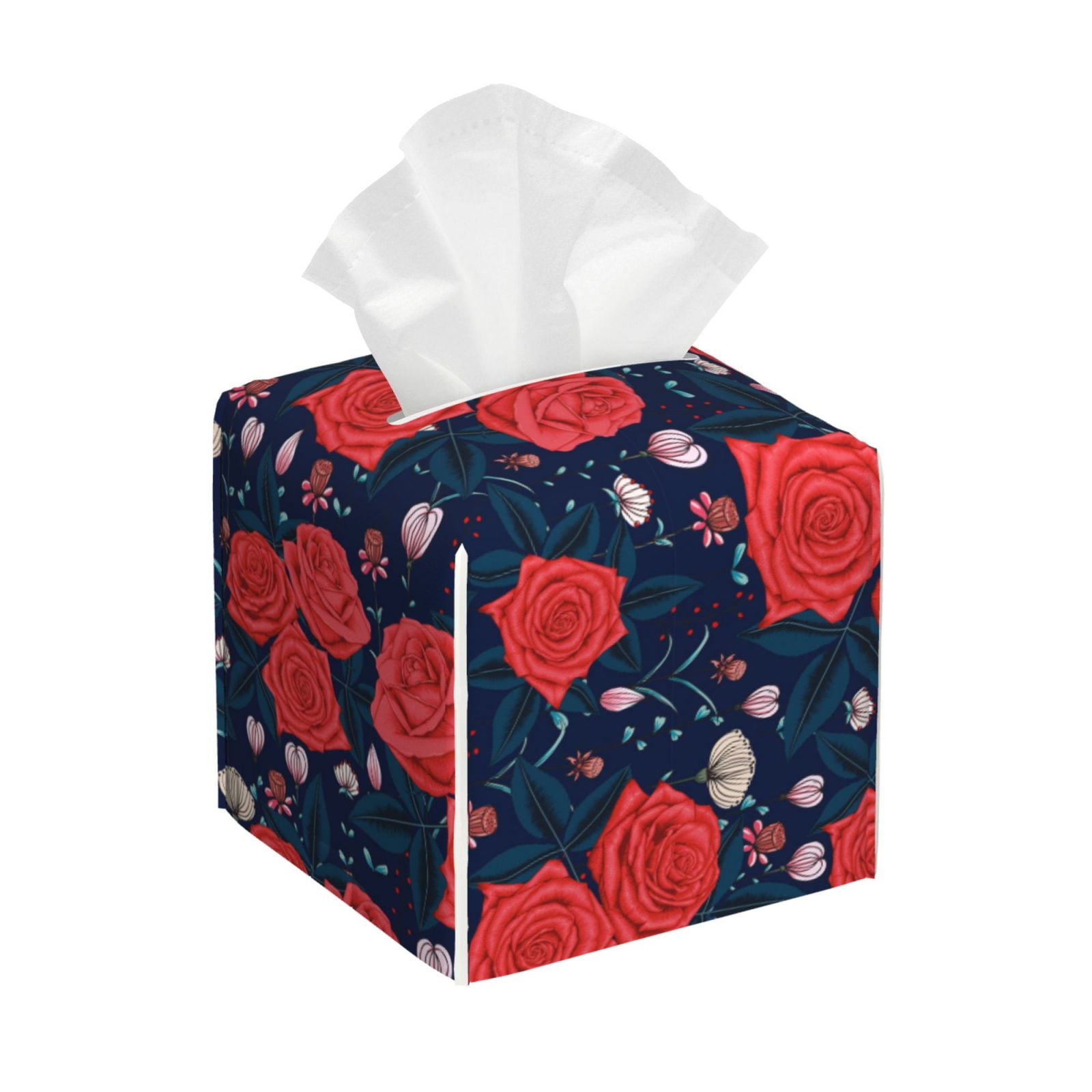 Lotus Root Rose Flowers Tissue Box Cover, Tissue Box Holder, Square ...