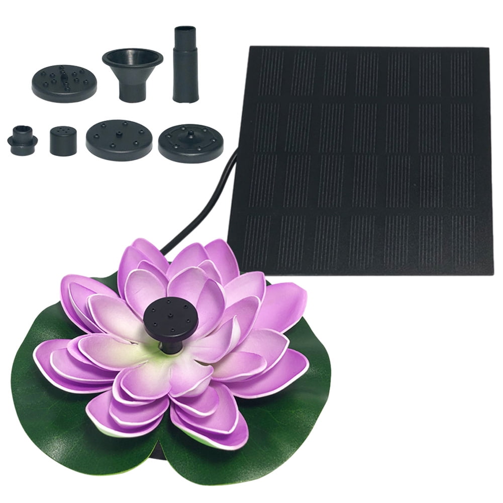 Lotus Shape Fountain Pump 2.5W Solar Powered Water Lily Ornaments ...