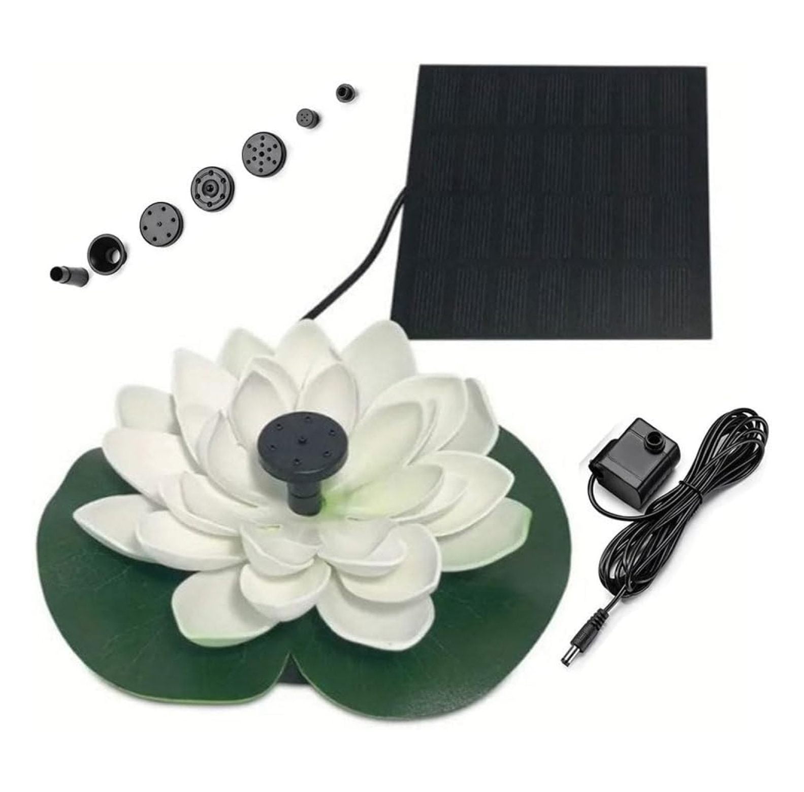 Lotus Shaped Solar Fountain Pond Decorative, Floating Solar Fountain ...