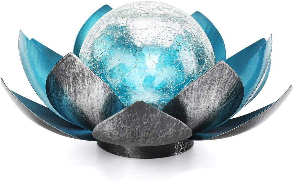 Lotus Solar Lights Outdoor,Solar LED Powered Garden Light Waterproof ...