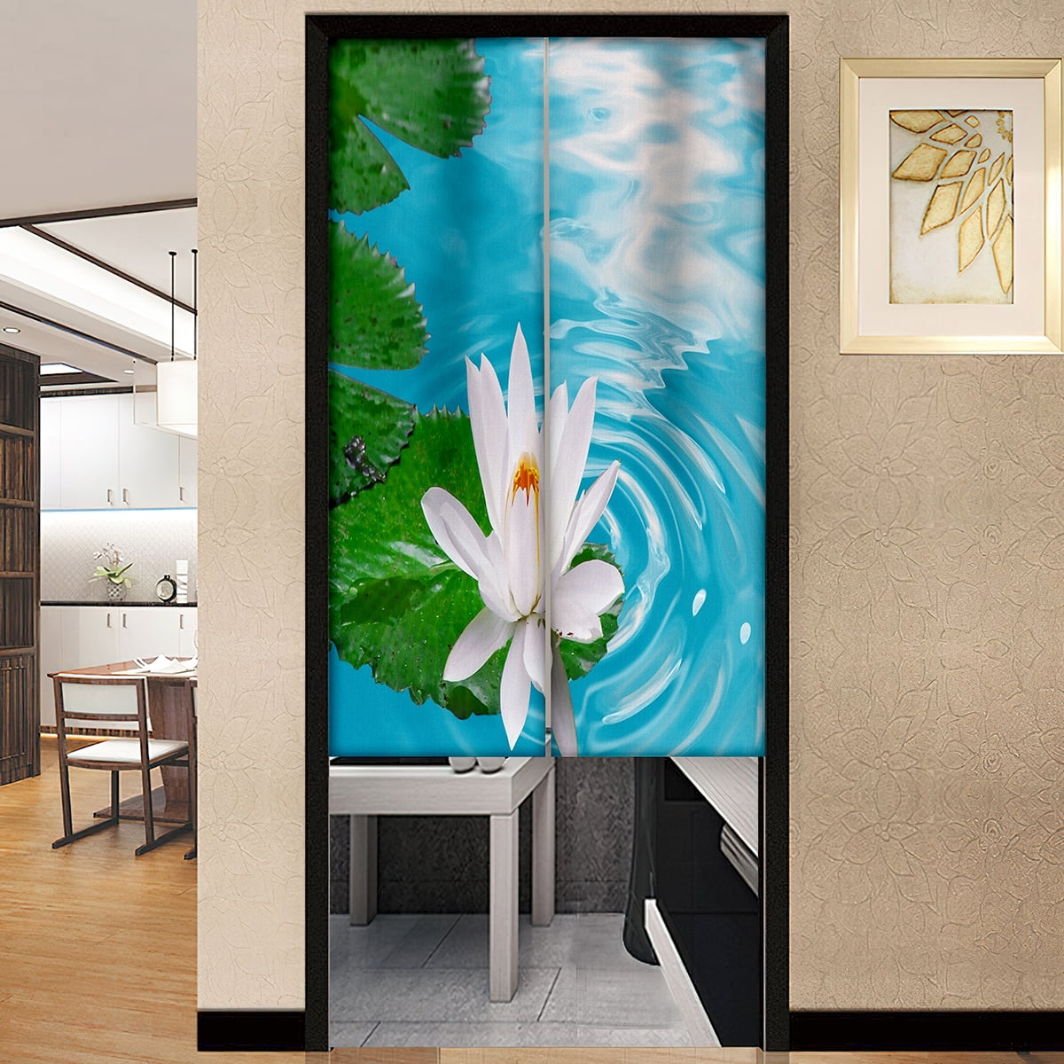 Lotus Sts Water Clouds Door Curtains Pink Flowers Short Noren Dust ...