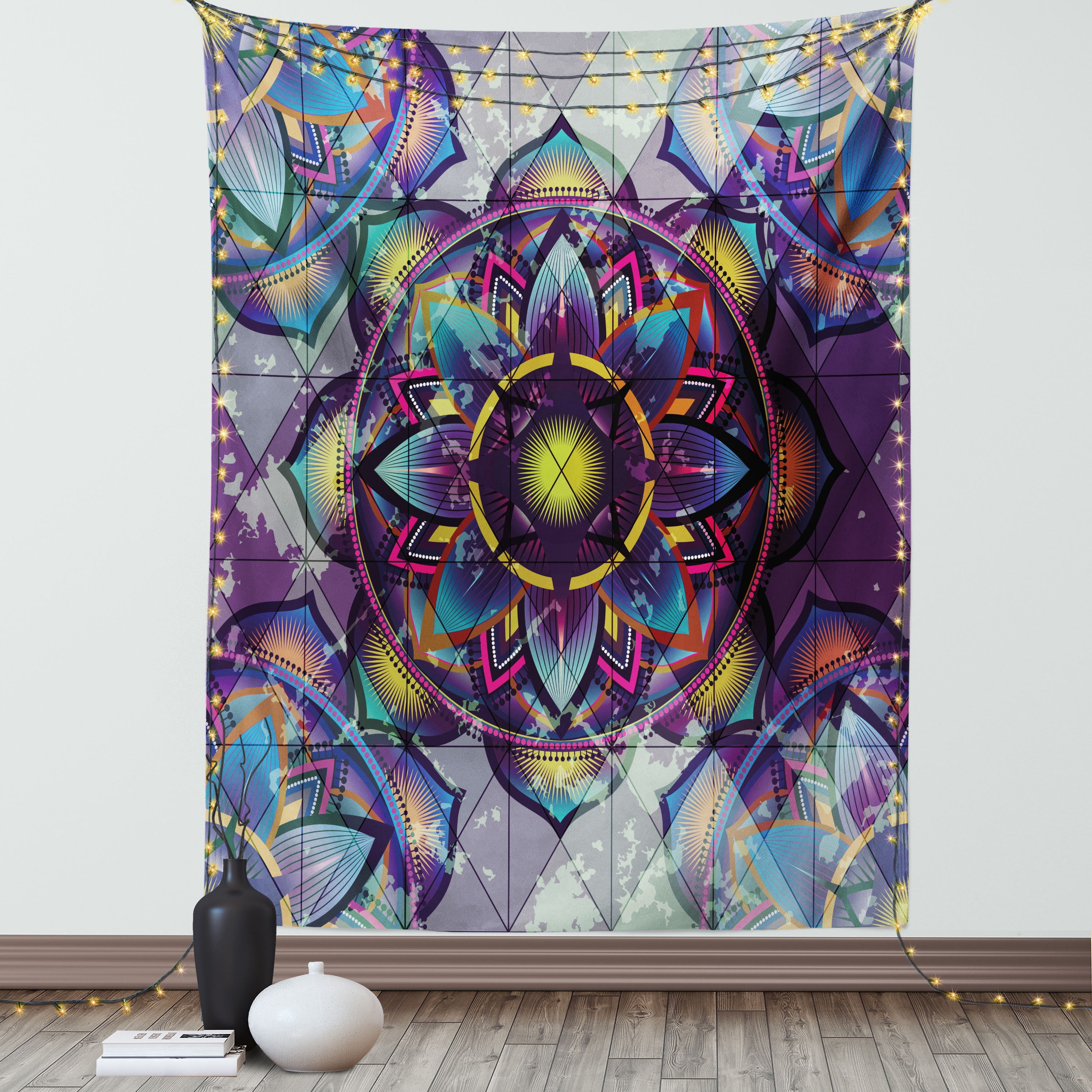 Lotus Tapestry, Psychedelic Surreal Sacred Geometry Mandala Background ...
