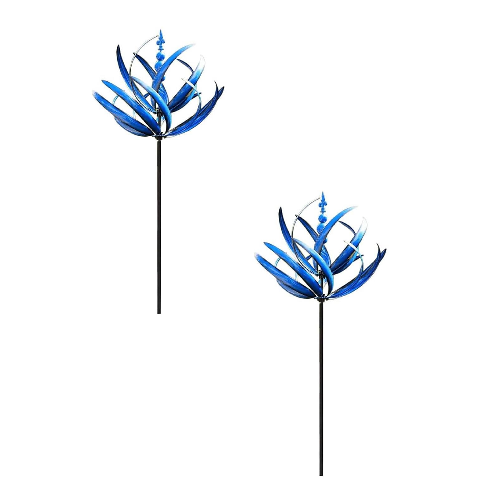 Lotus Wind Spinner - 35.4" Large Metal Kinetic Wind Sculpture for ...