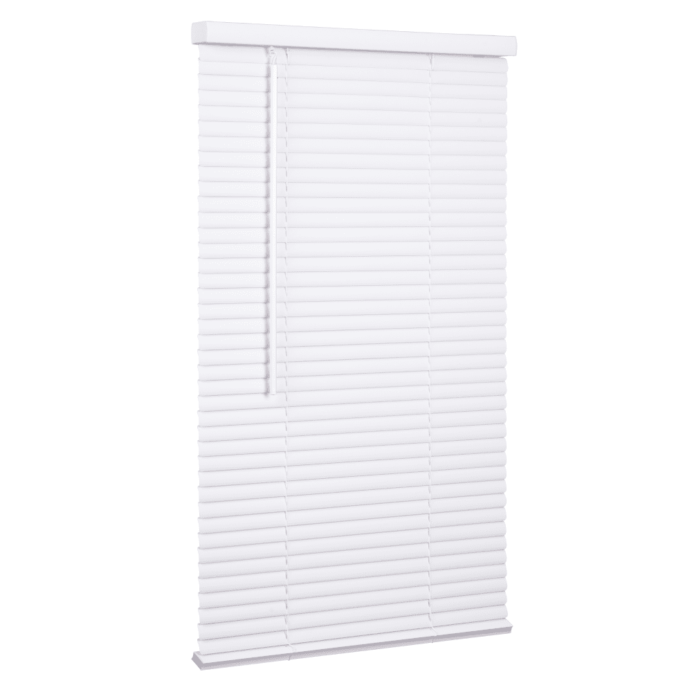 "Lotus & Windoware Cordless 1"" White Vinyl Mini Blind 25"" Wide Light ...