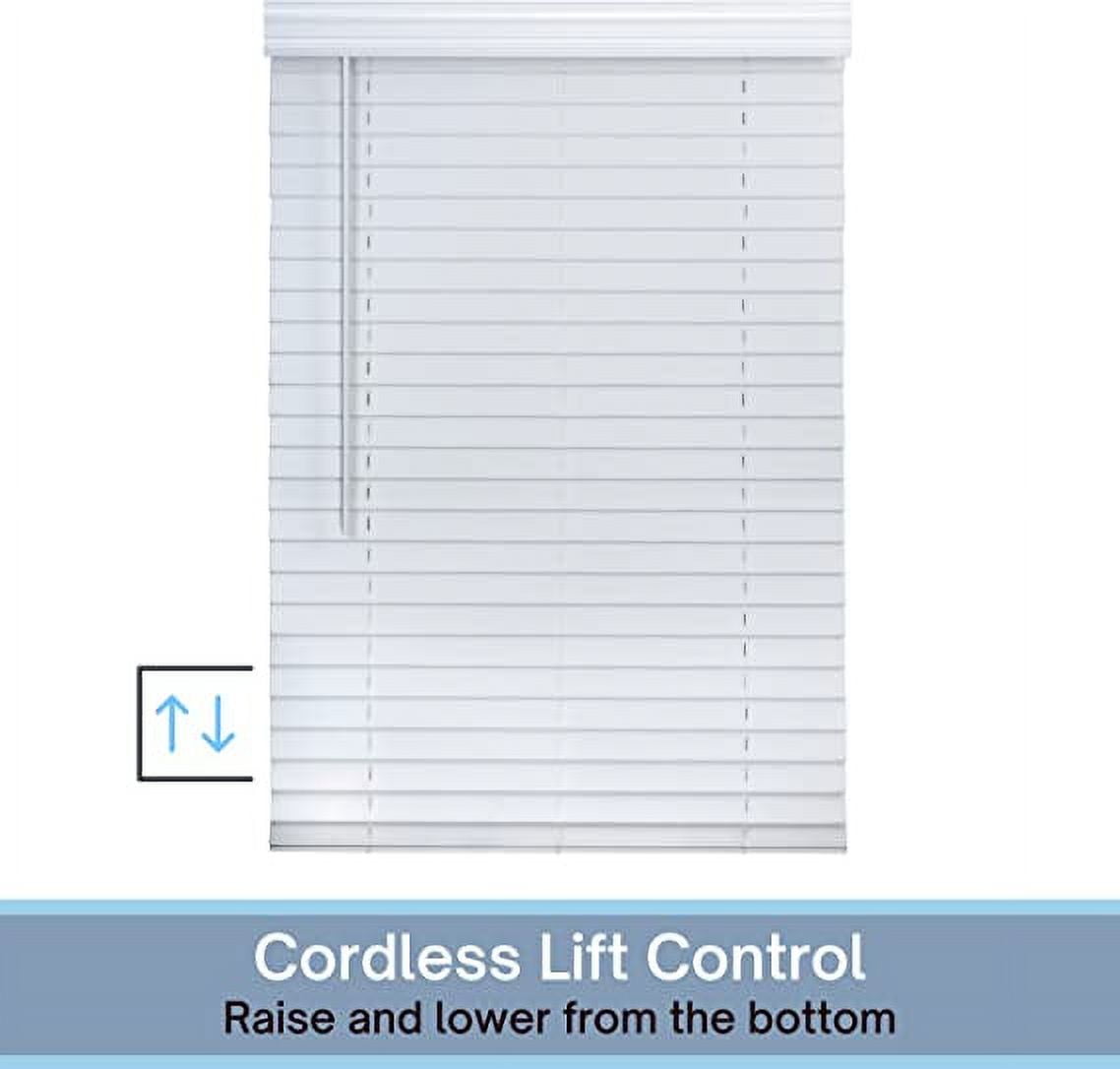 Lotus & Windoware Cordless 2" Faux Wood Room Darkening Horizontal Blind ...