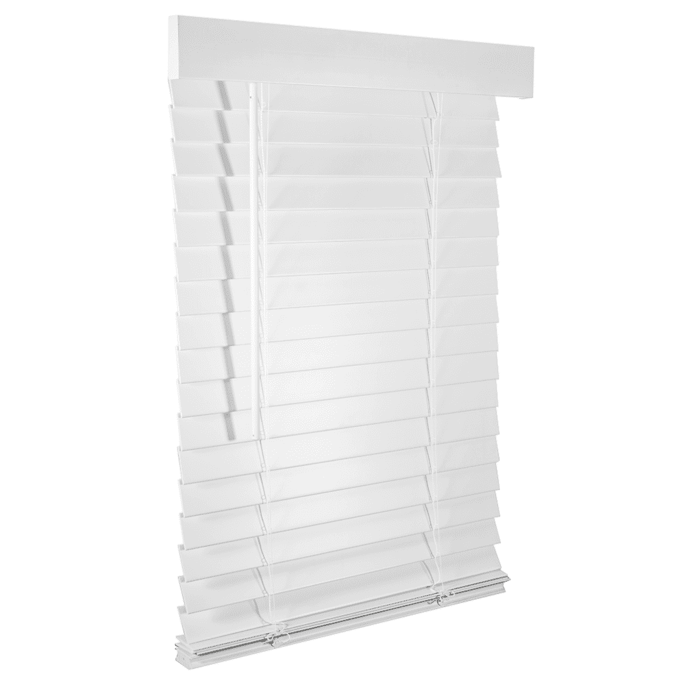 Lotus & Windoware Cordless Faux Wood Blind, Smooth, Bright White ...