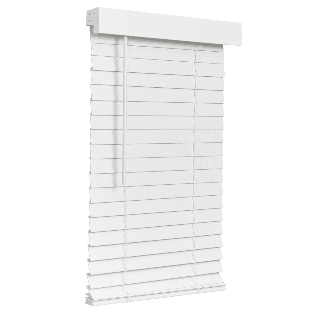 Lotus & Windoware Cordless Faux Wood Blind, Smooth, Bright White ...