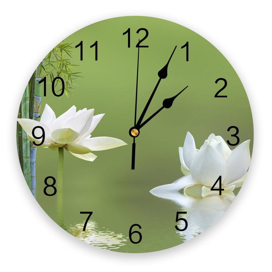 Lotus Yellow Wall Clocks Brief Design Silent Home Cafe Office Decor for ...