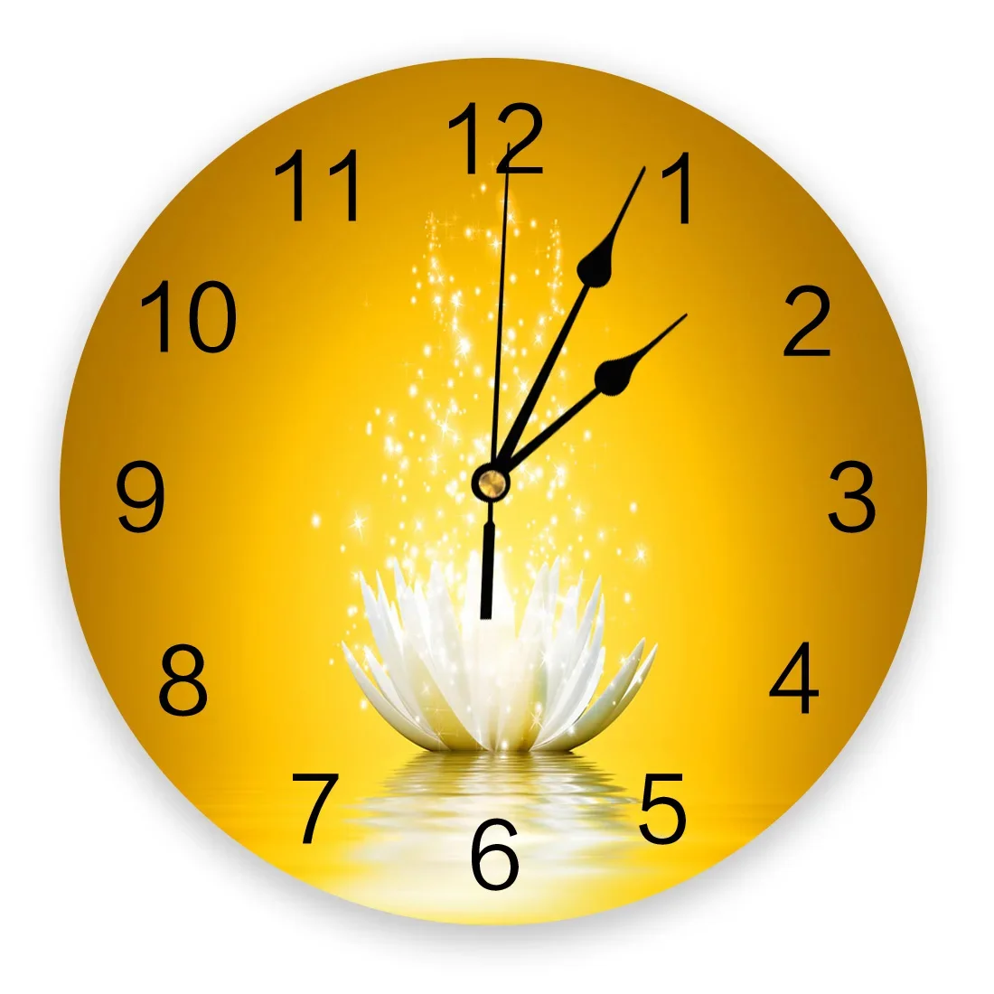 Lotus Yellow Wall Clocks Brief Design Silent Home Cafe Office Wall ...