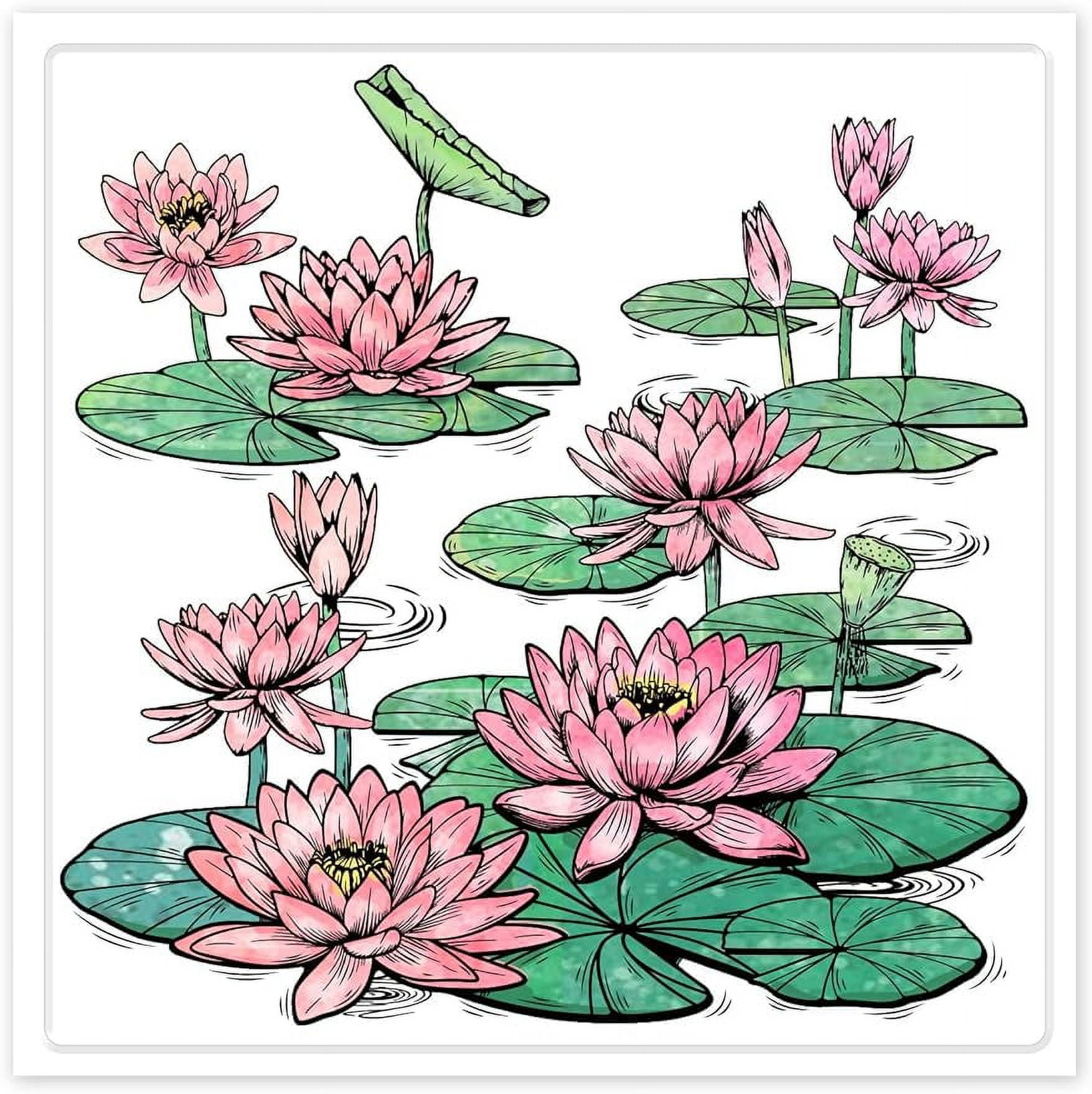 Lotus and Lotus Leaves Plants Clear Stamps Flower Embossing Stamp ...