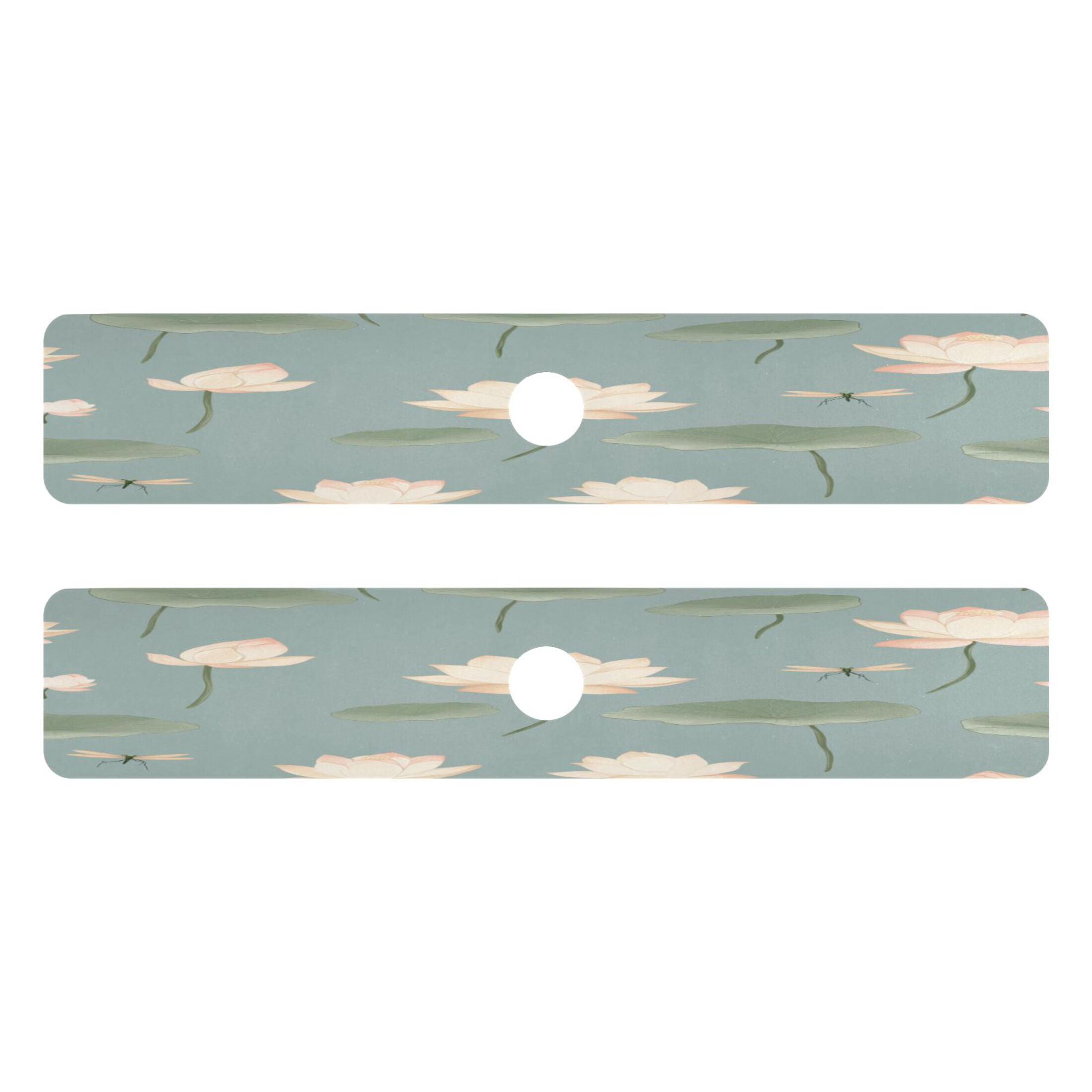 Lotus and Water Lily Pattern Extra Long Silicone Algae Sink Mat 30x5 ...