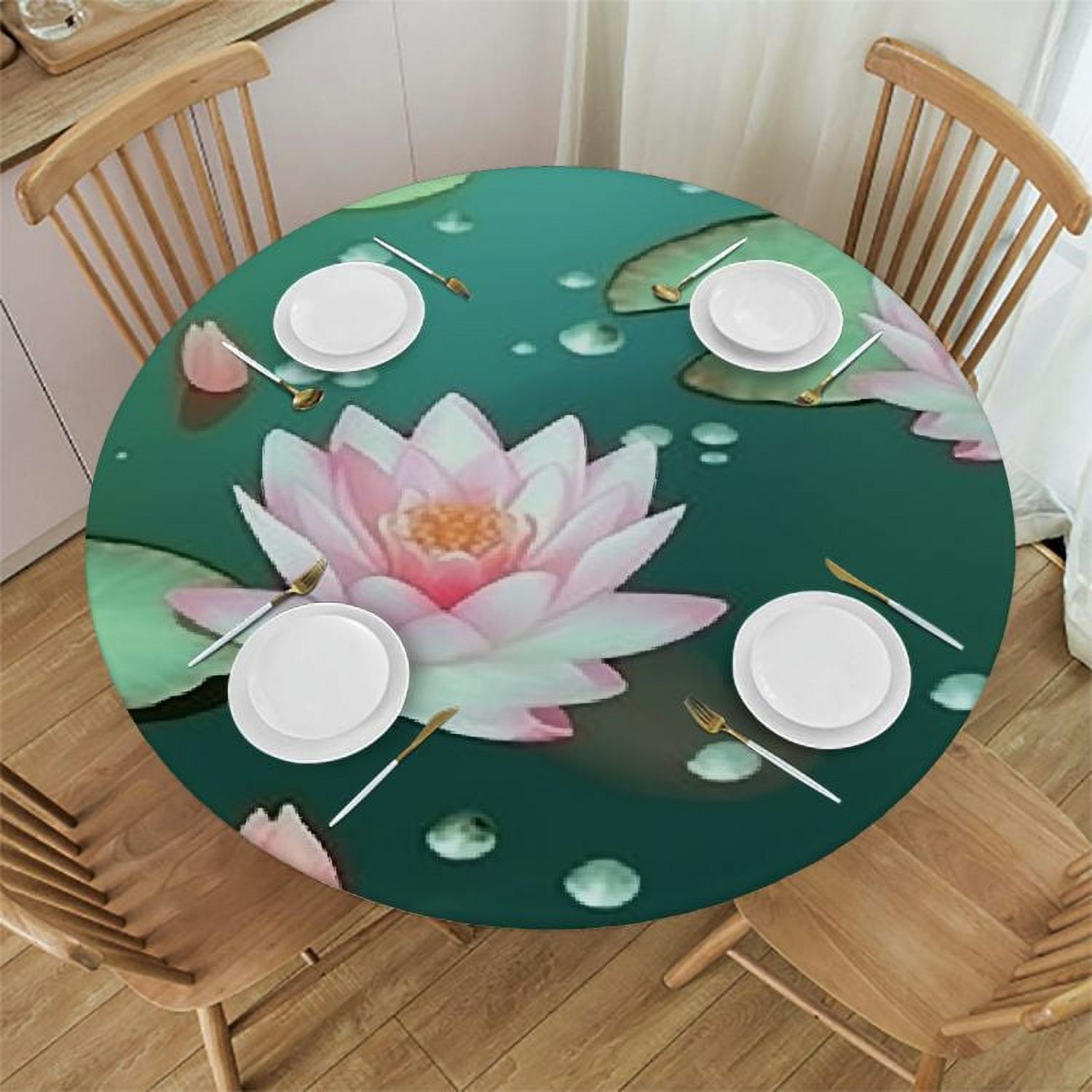 Lotus flowers waiting to bloom Pattern Round decorative tablecloth can ...